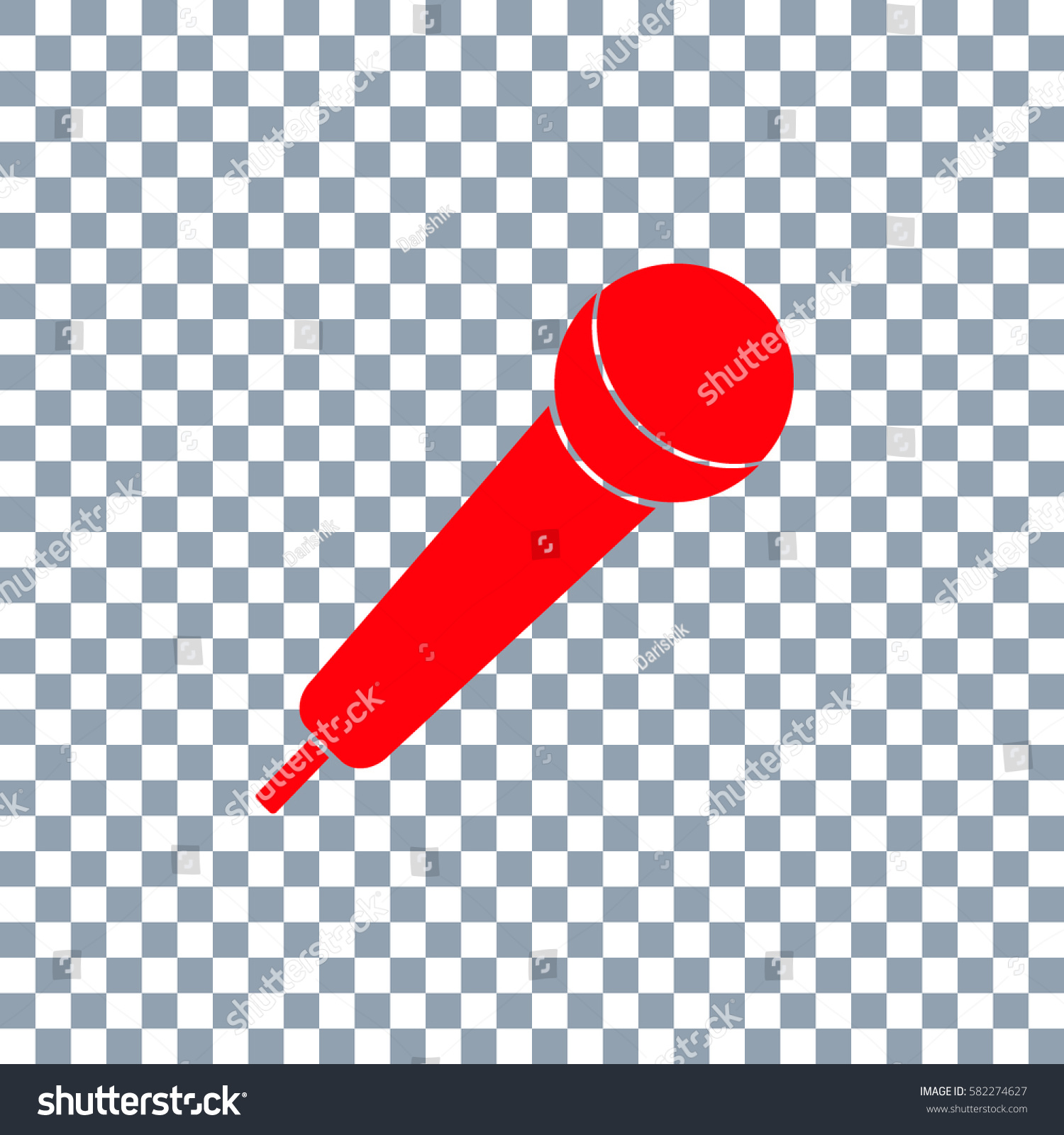 Microphone Vector Icon On Transparent Background: เวกเตอร์สต็อก (ปลอด ...