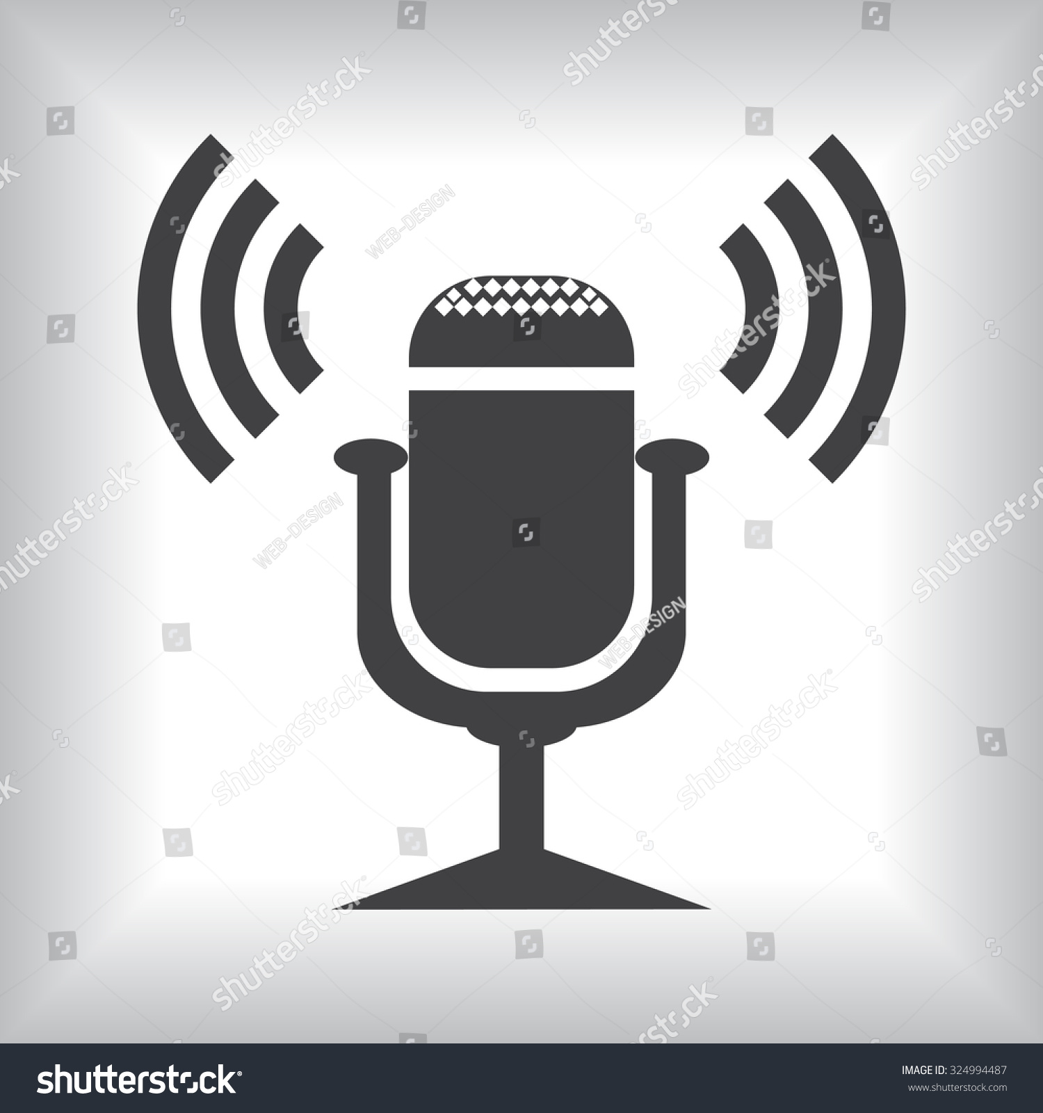 Microphone Voice Recording Icon Vector Design Stock Vector (Royalty ...