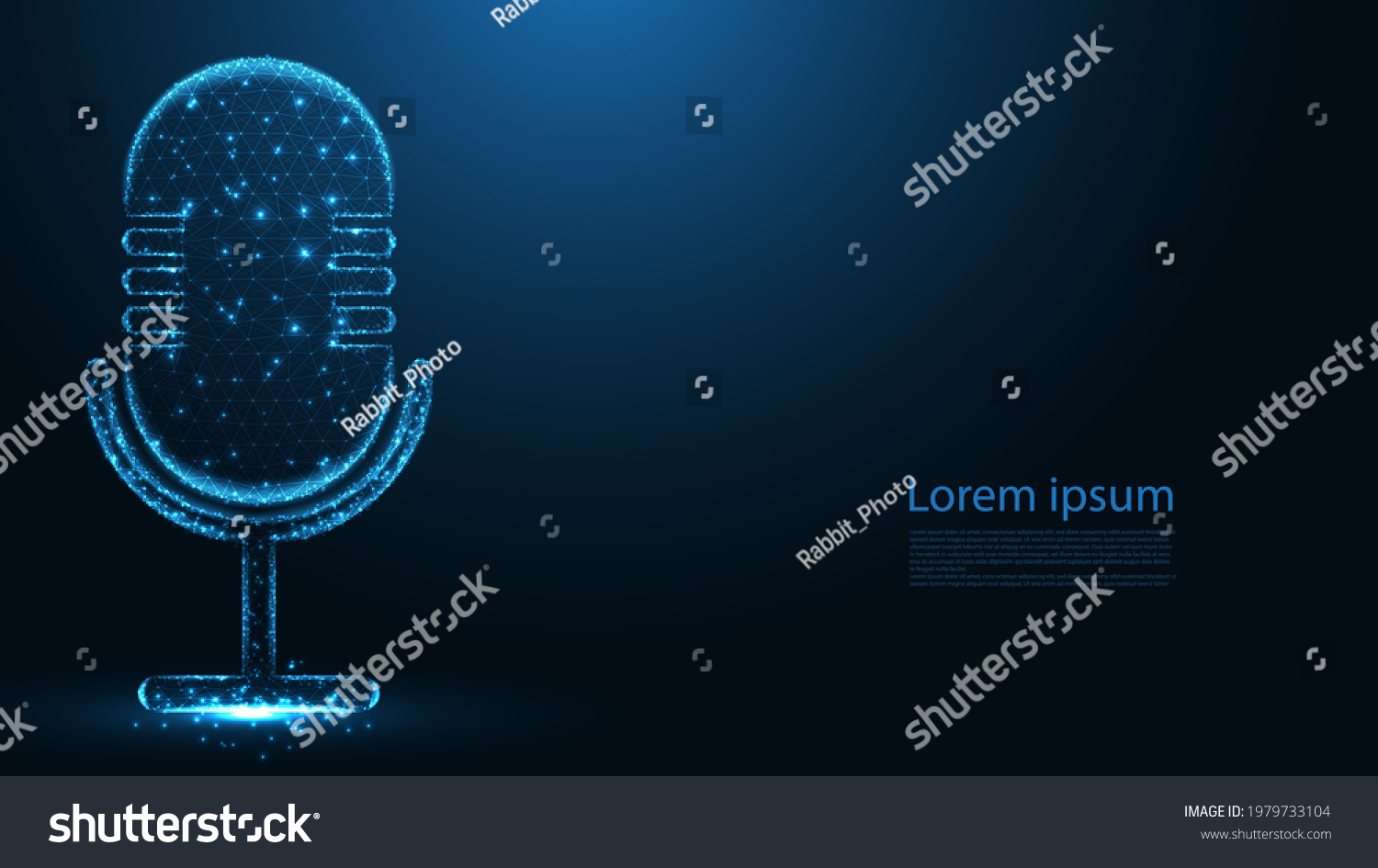 Microphone Wireframe Line Connection Low Poly Stock Vector (Royalty ...