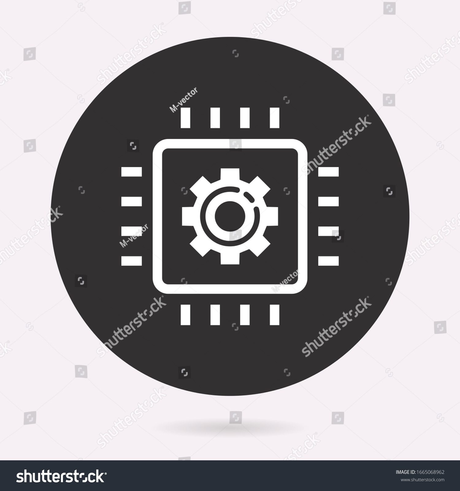 Microprocessor Icon Vector Illustration Isolated Simple Stock Vector ...