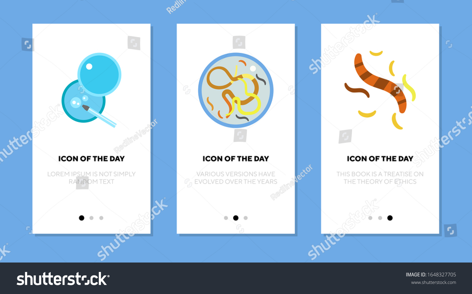 Microscope Examination Flat Icon Set Glass Stock Vector (Royalty Free ...