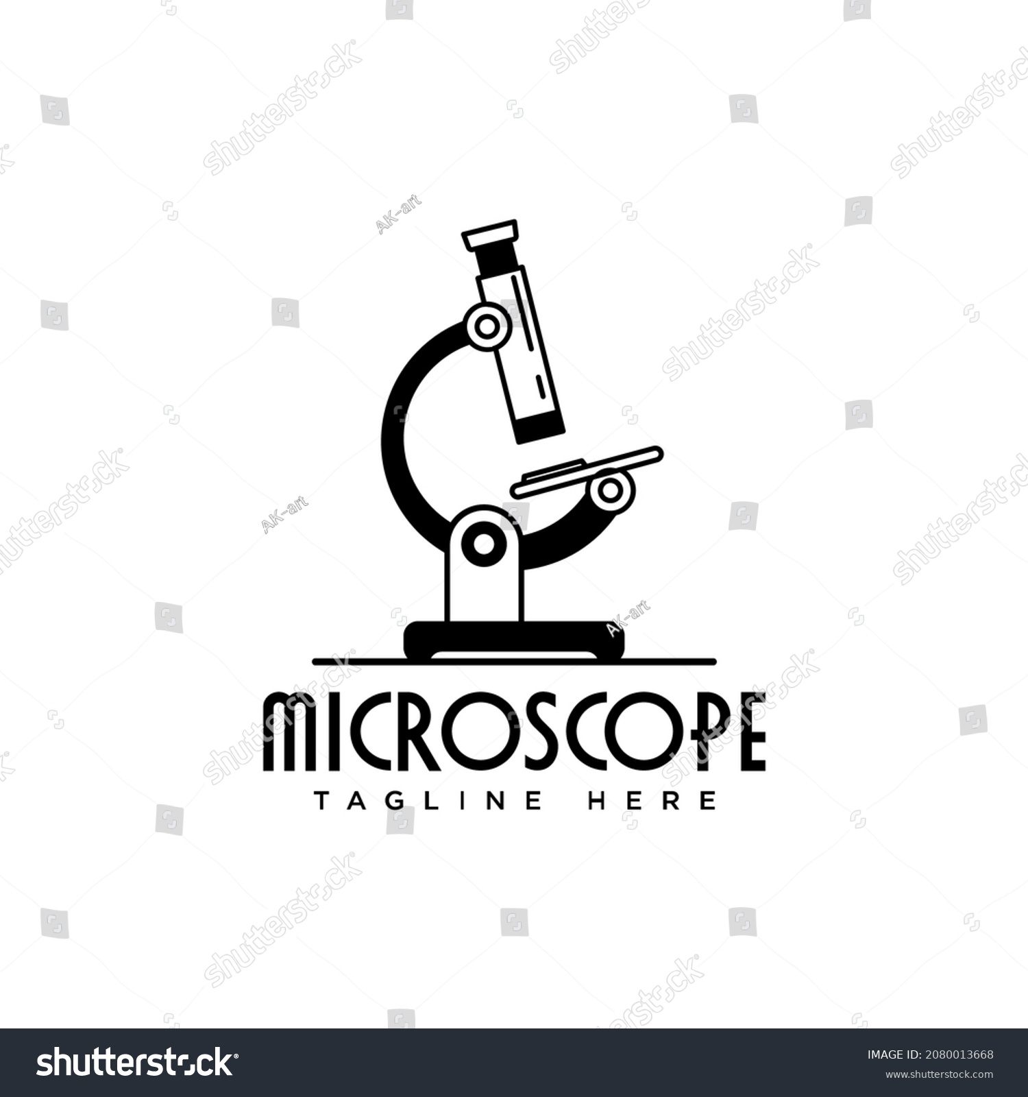 Microscope Icon Laboratory Logo Design Template Stock Vector (Royalty ...