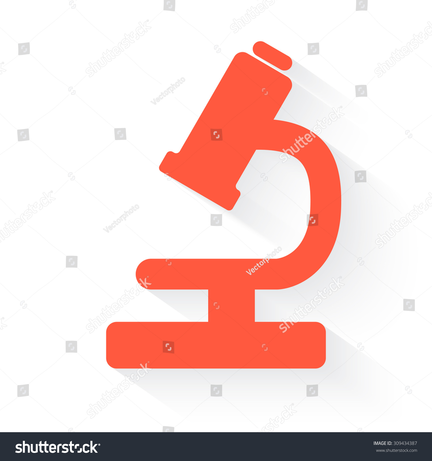 Microscope Orange Drop Shadow On White Stock Vector (Royalty Free ...