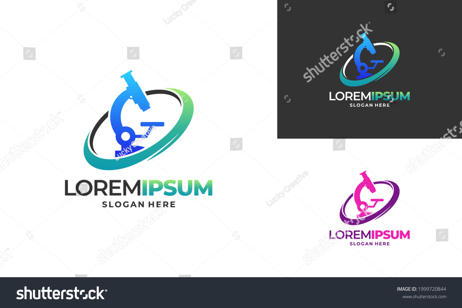 Microscope Lab Logo Template Design Science Stock Vector (Royalty Free ...