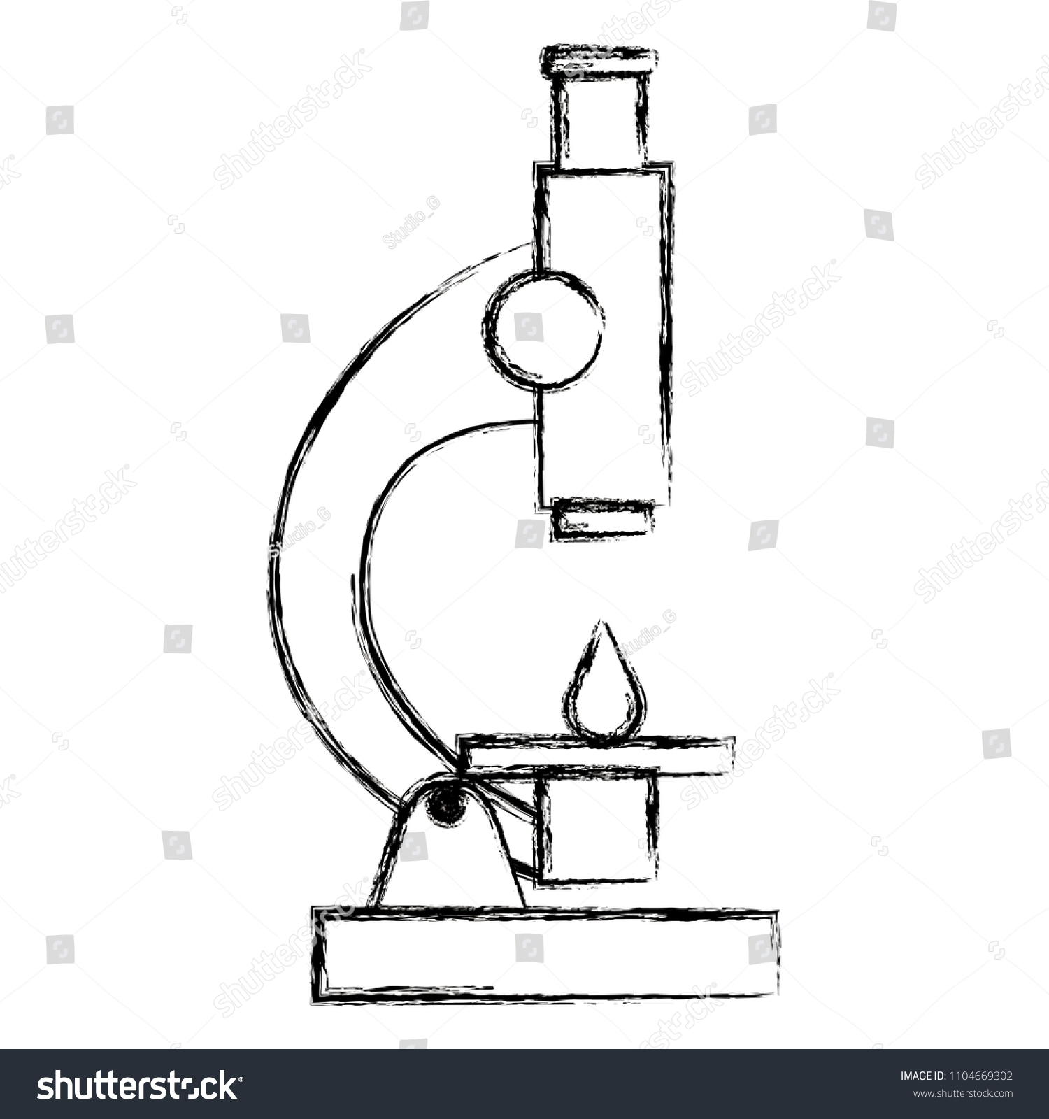 Microscope Laboratory Blood Drop Stock Vector (Royalty Free) 1104669302