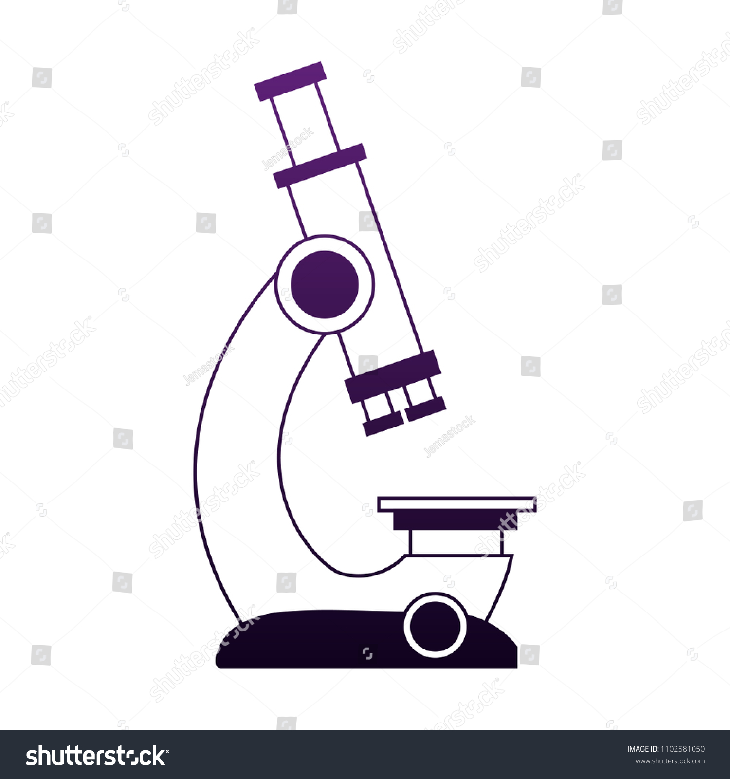 Microscope Scientific Tool Purple Lines Stock Vector (Royalty Free ...