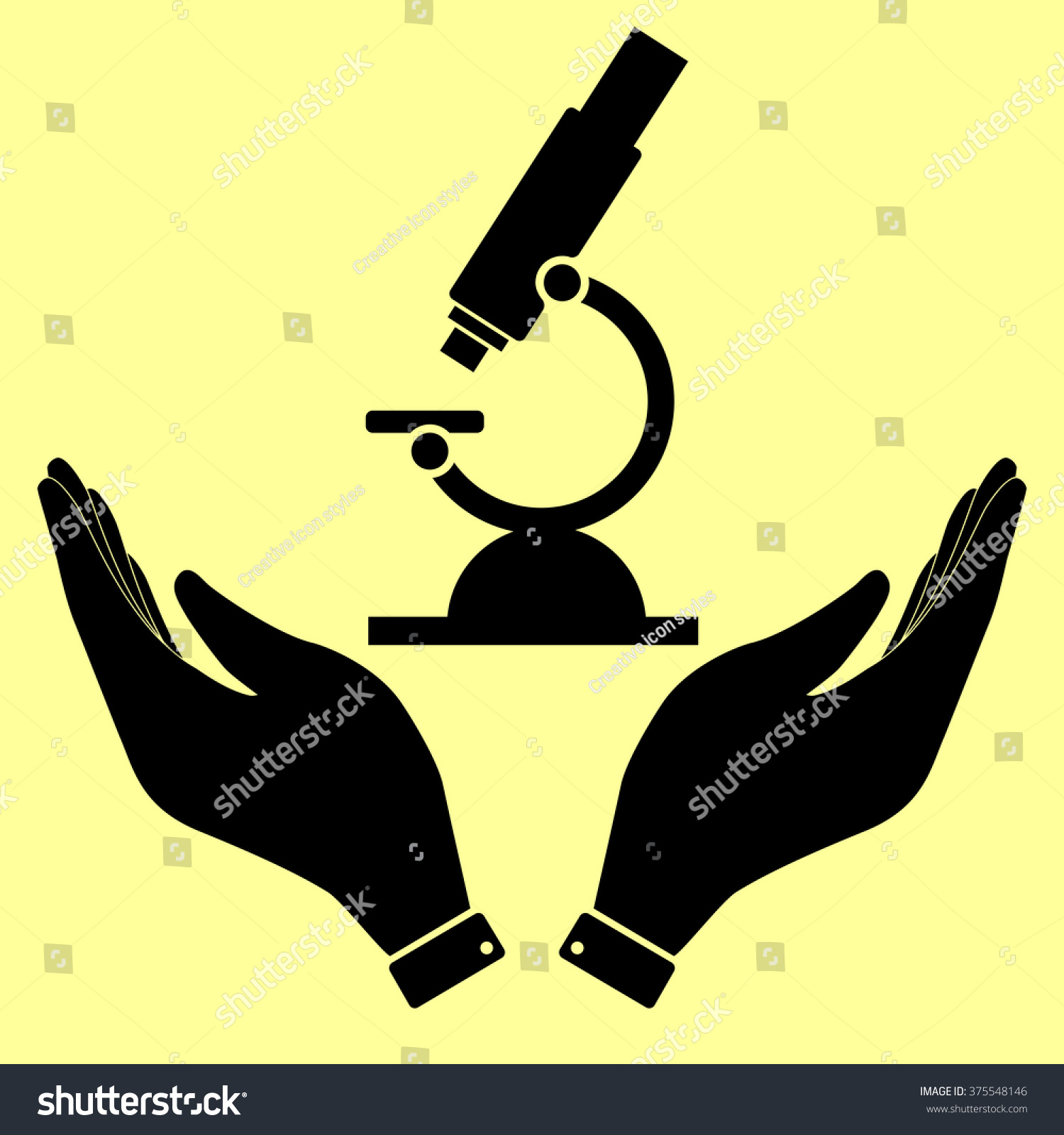 Microscope Sign Flat Style Icon Vector Stock Vector (Royalty Free ...