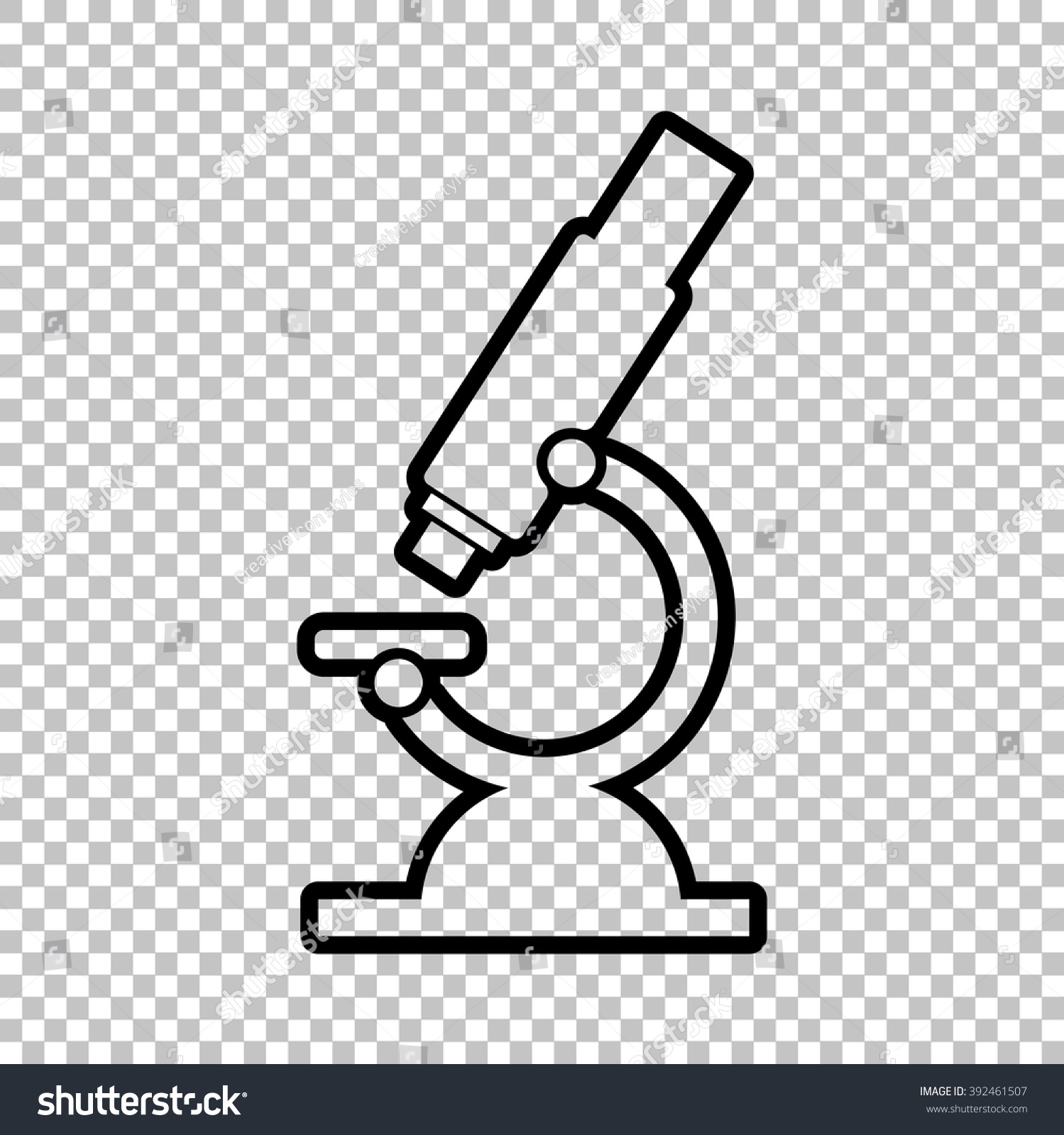 Microscope Sign Line Icon On Transparent Stock Vector (Royalty Free ...