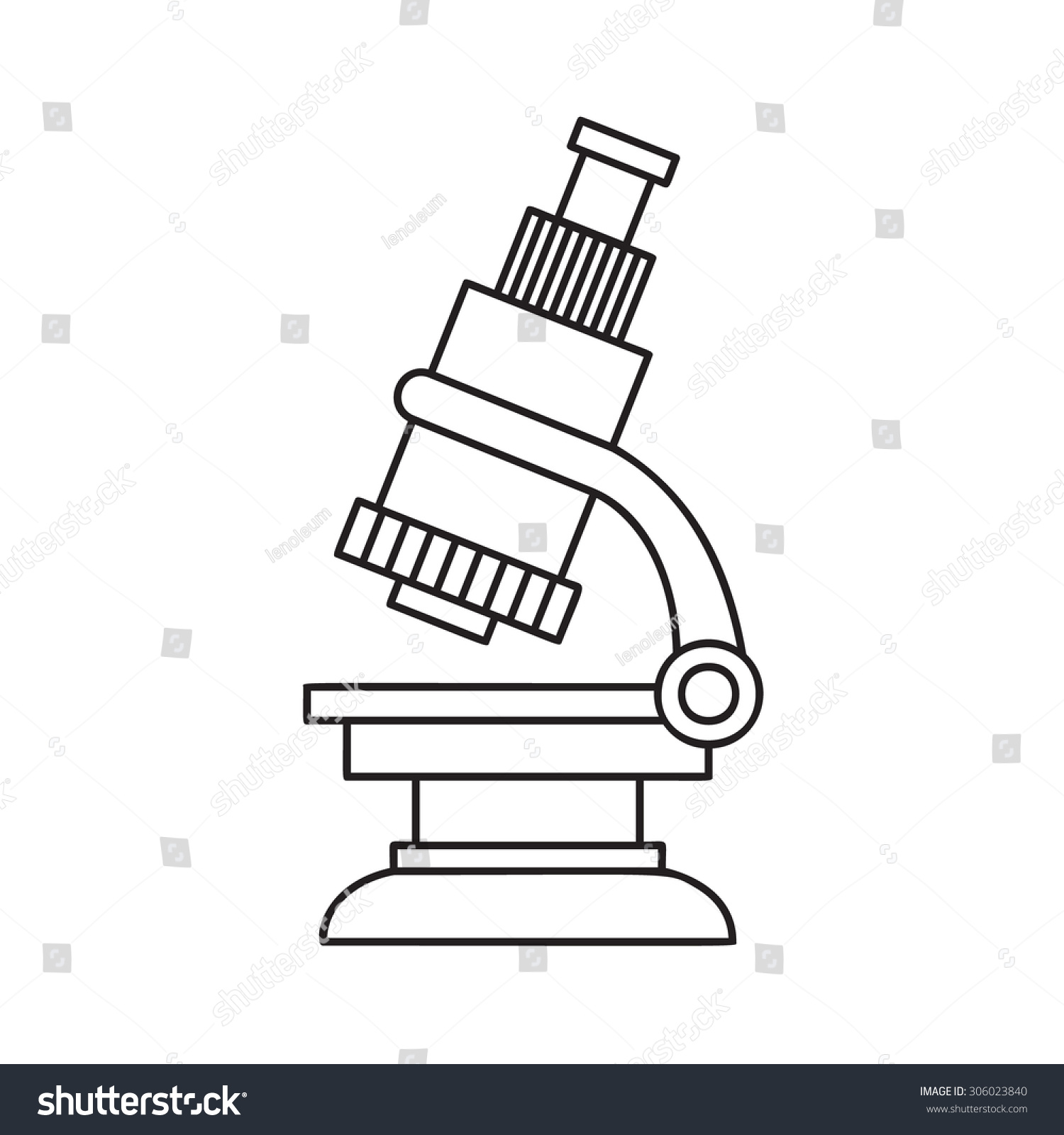 Microscope Vector Line Icon Black Outline Stock Vector (Royalty Free ...