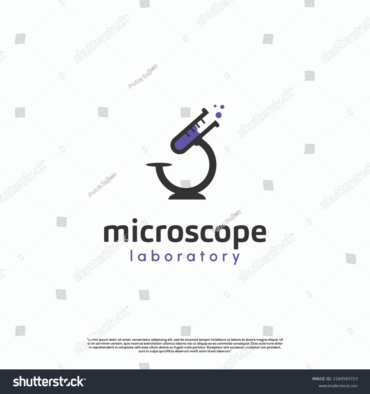 Microscope Lab Bottle Logo Design Modern Stock Vector (Royalty Free ...
