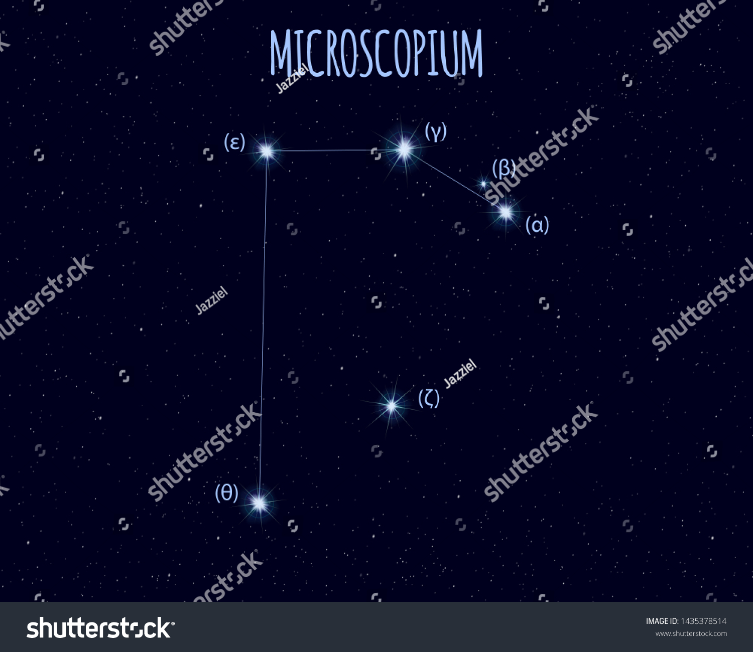 Microscopium Microscope Constellation Vector Illustration Basic ...