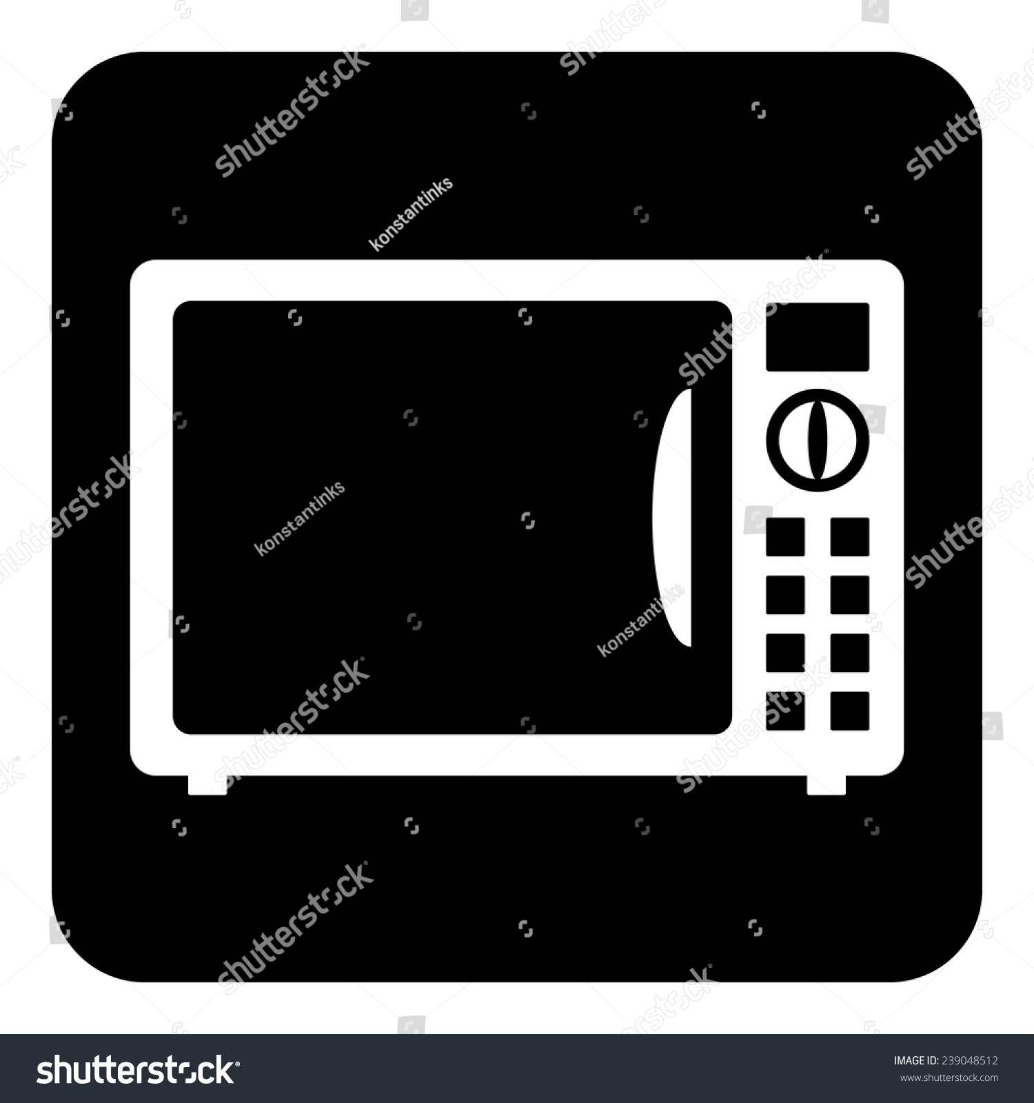Microwave Button On White Background Kitchen Stock Vector (Royalty Free ...