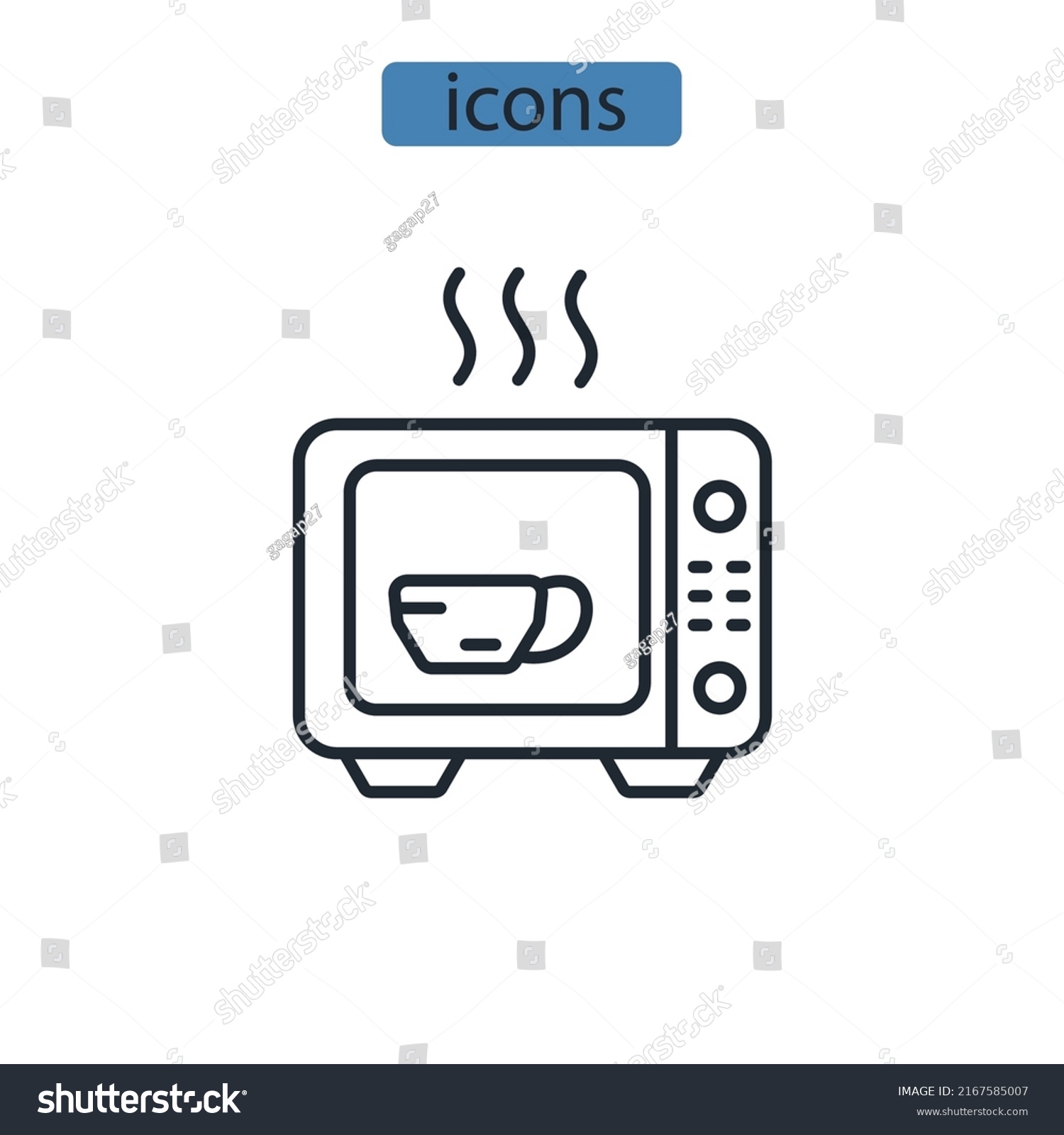 Microwave Icons Symbol Vector Elements Infographic Stock Vector ...