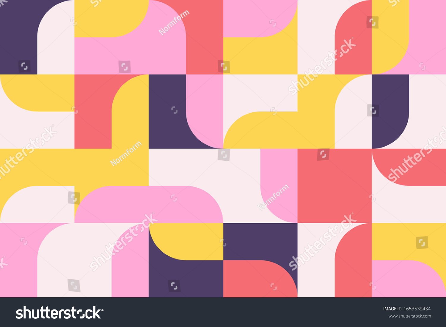 Midcentury Geometric Abstract Pattern Simple Shapes Stock Vector ...