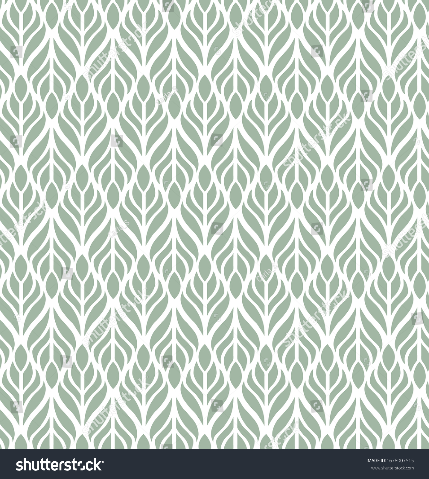 Mid Century Geometric Leaves Seamless Vector Stock Vector (Royalty Free ...