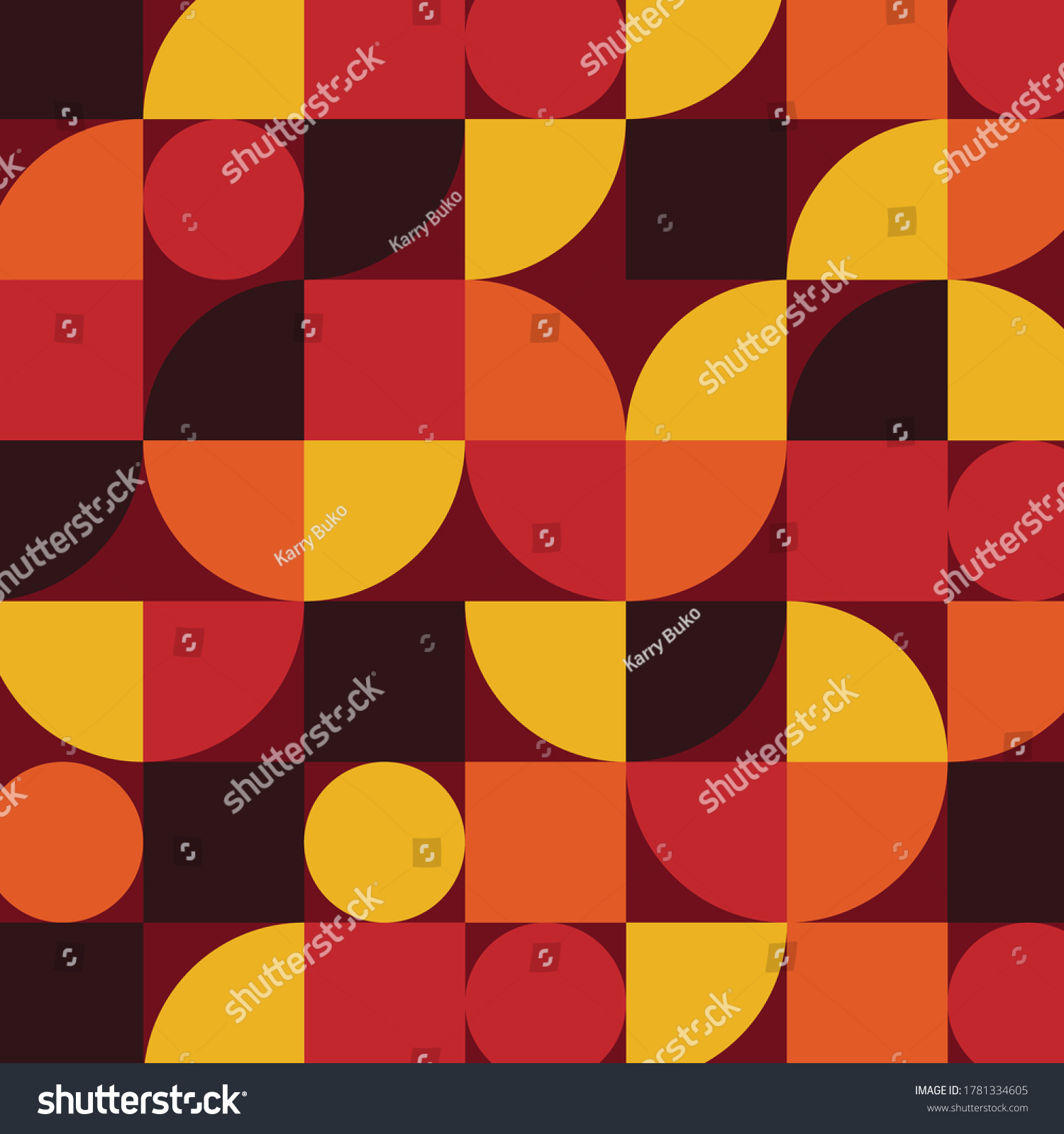 Mid Century Modern Art Pattern Stock Vector (Royalty Free) 1781334605 ...