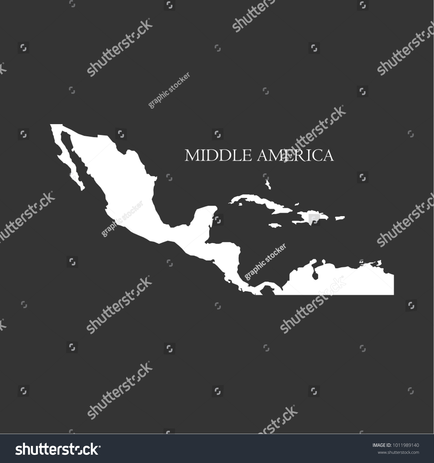 Middle America Mapvector Illustration: vector de stock (libre de ...