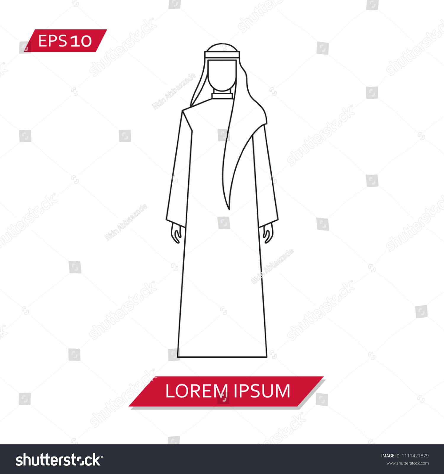 Middle East Clothes Vector Icon Symbol: vector de stock (libre de ...