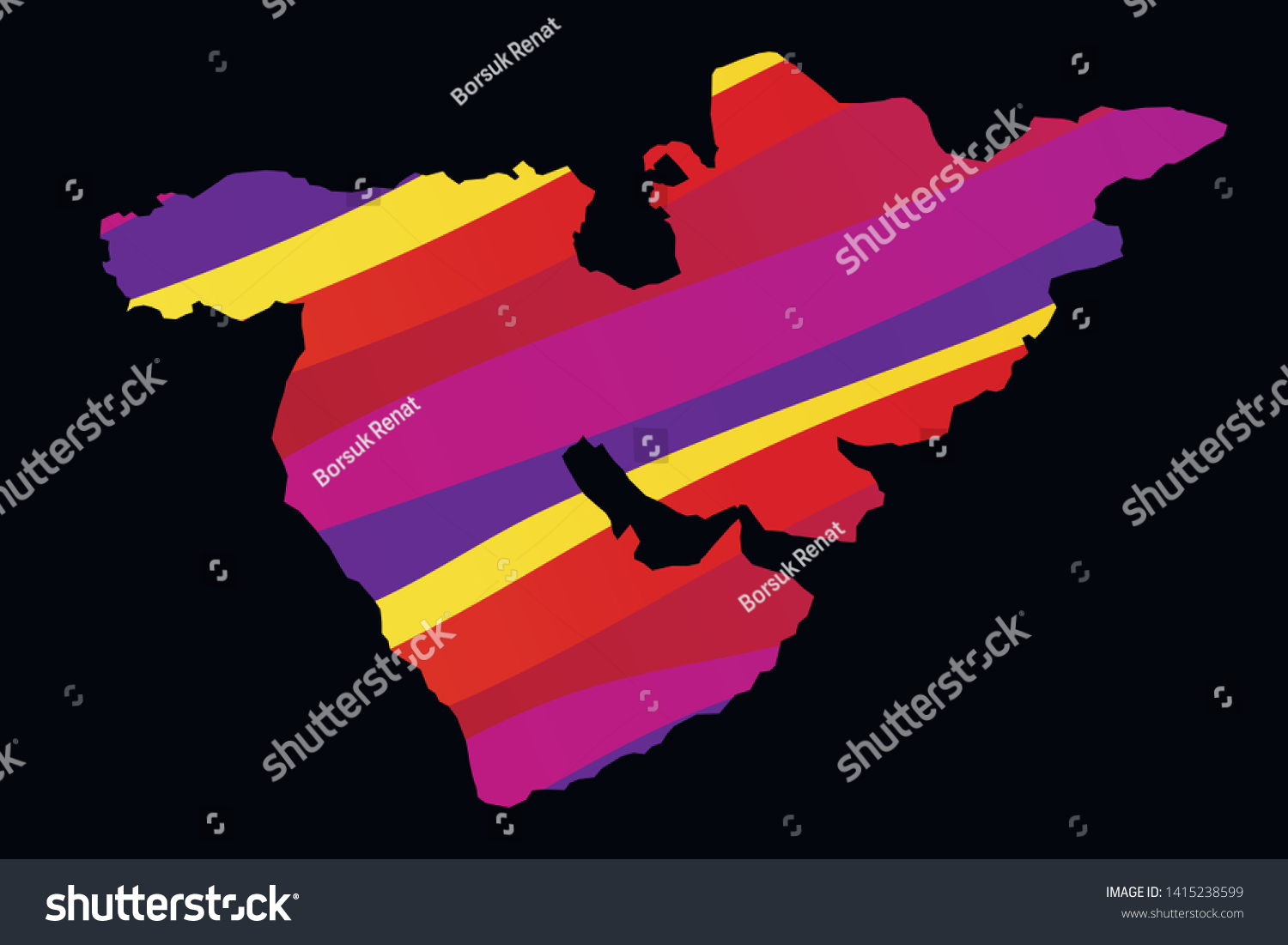 Middle Eeast Colorful Vector Map Silhouette Stock Vector (Royalty Free ...