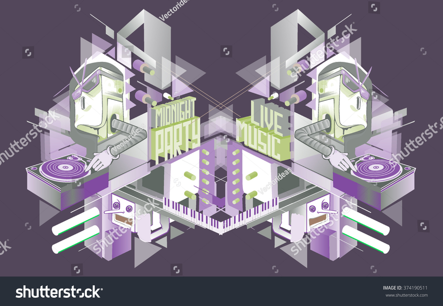 Midnight Party Template Poster Vector Illustration Stock Vector ...