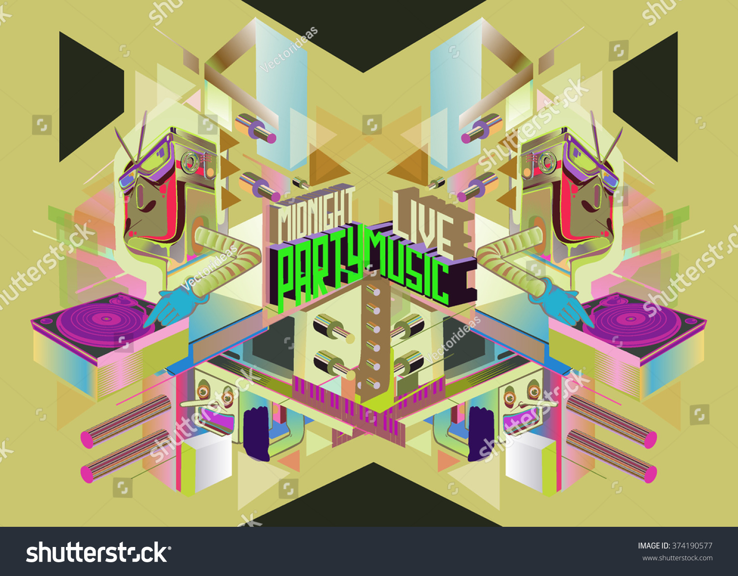 Midnight Party Template Poster Vector Illustration Stock Vector ...