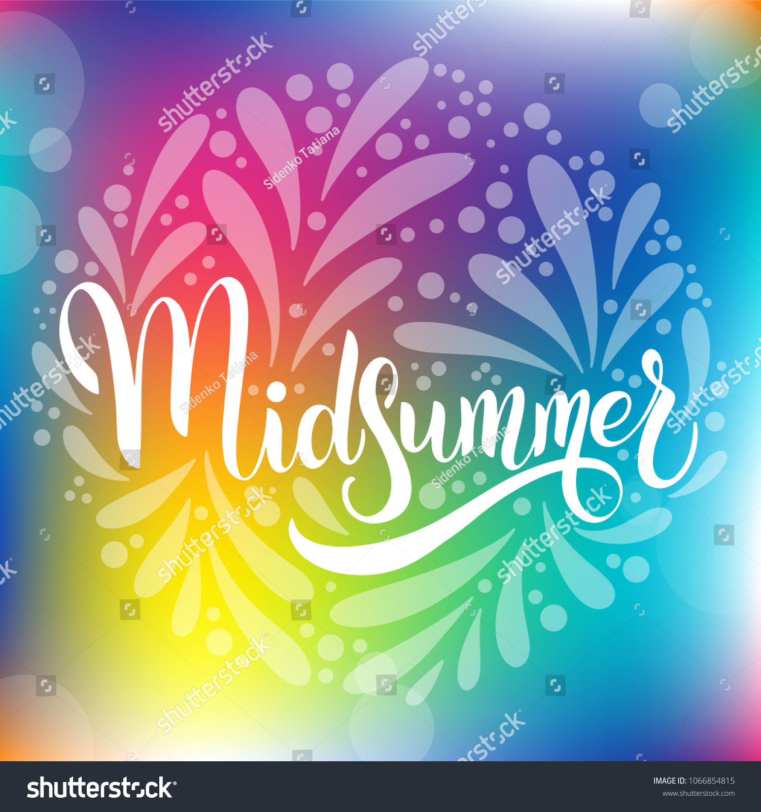 Midsummer Lettering Elements Invitations Posters Greeting Stock Vector ...