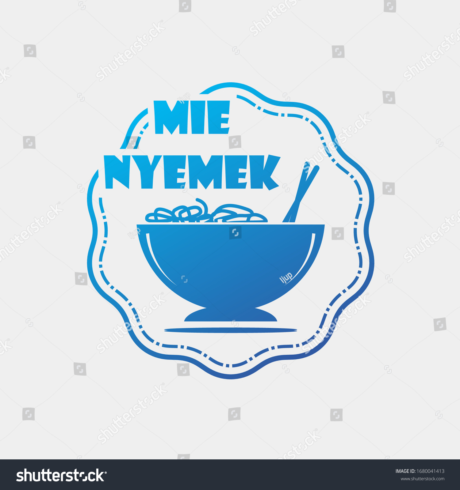 Mie Logo Design Gradient Flat Color Stock Vector (Royalty Free ...