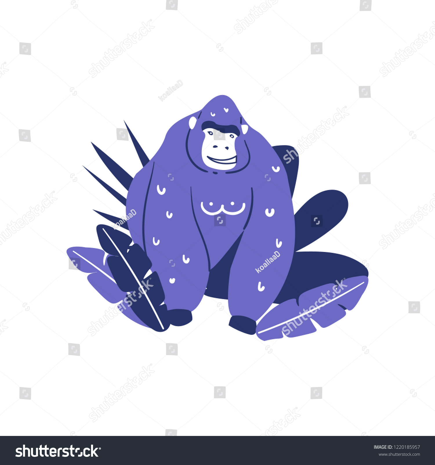 Mighty Purple Gorilla Stock Vector (Royalty Free) 1220185957
