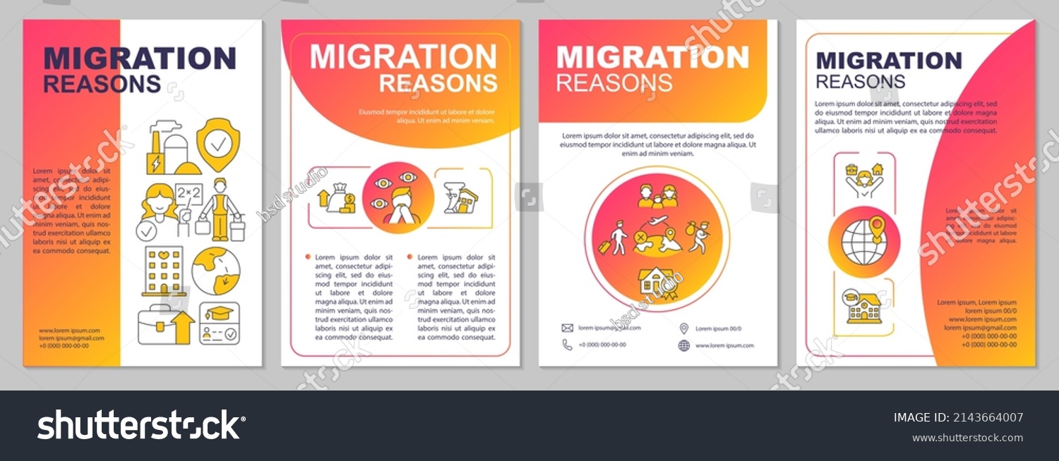 Migration Reasons Red Gradient Brochure Template Stock Vector (Royalty Free) 2143664007 ...