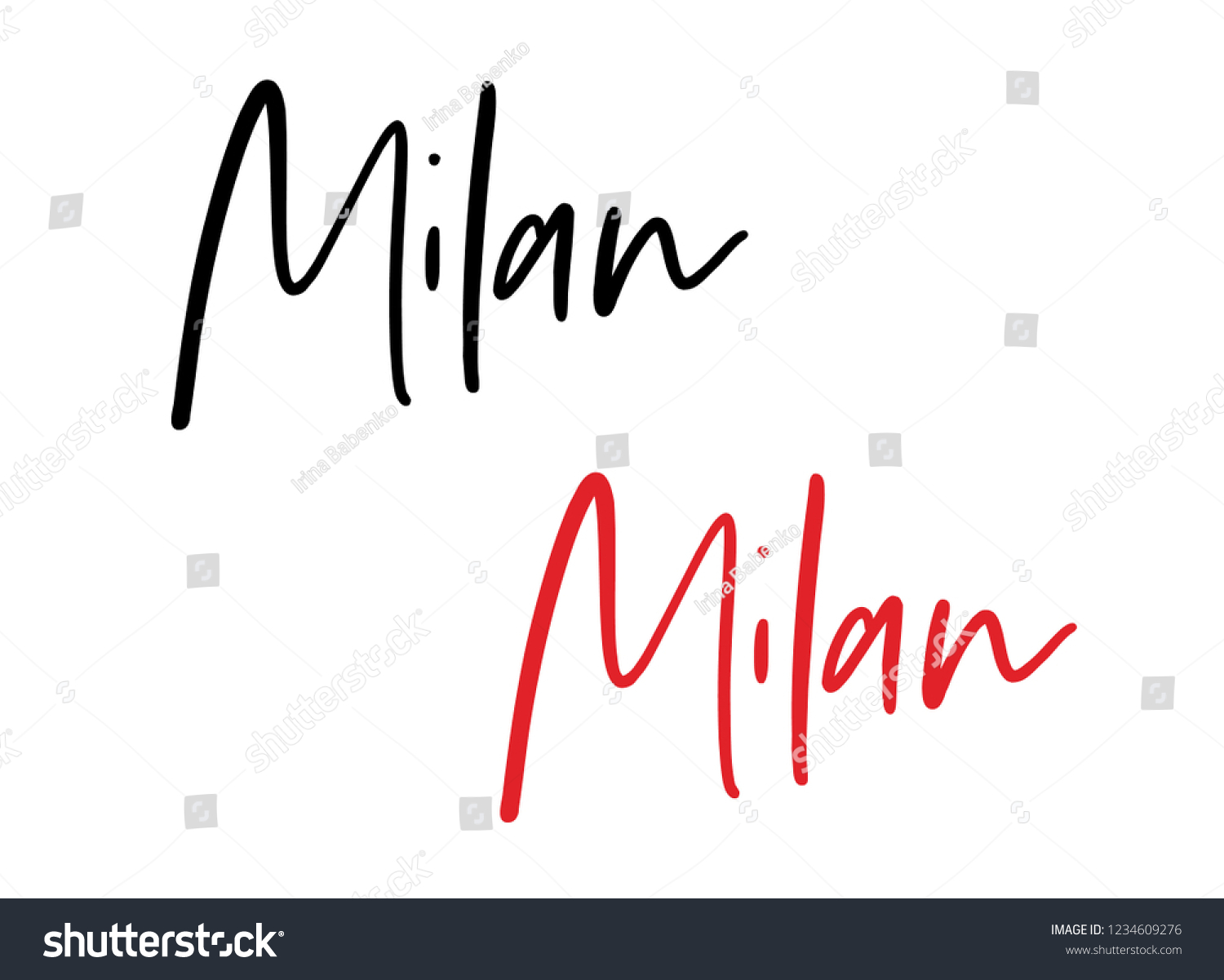Milan Calligraphy Vector Quote Stock Vector (Royalty Free) 1234609276