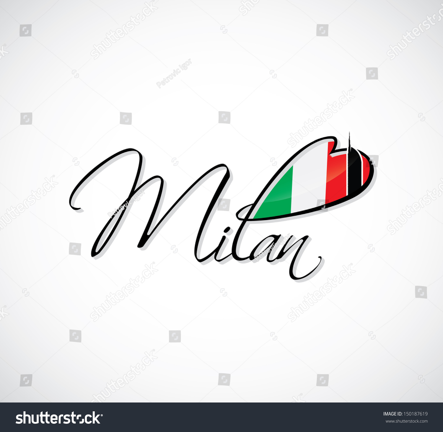 Milan Lettering Vector Illustration Stock Vector (Royalty Free ...
