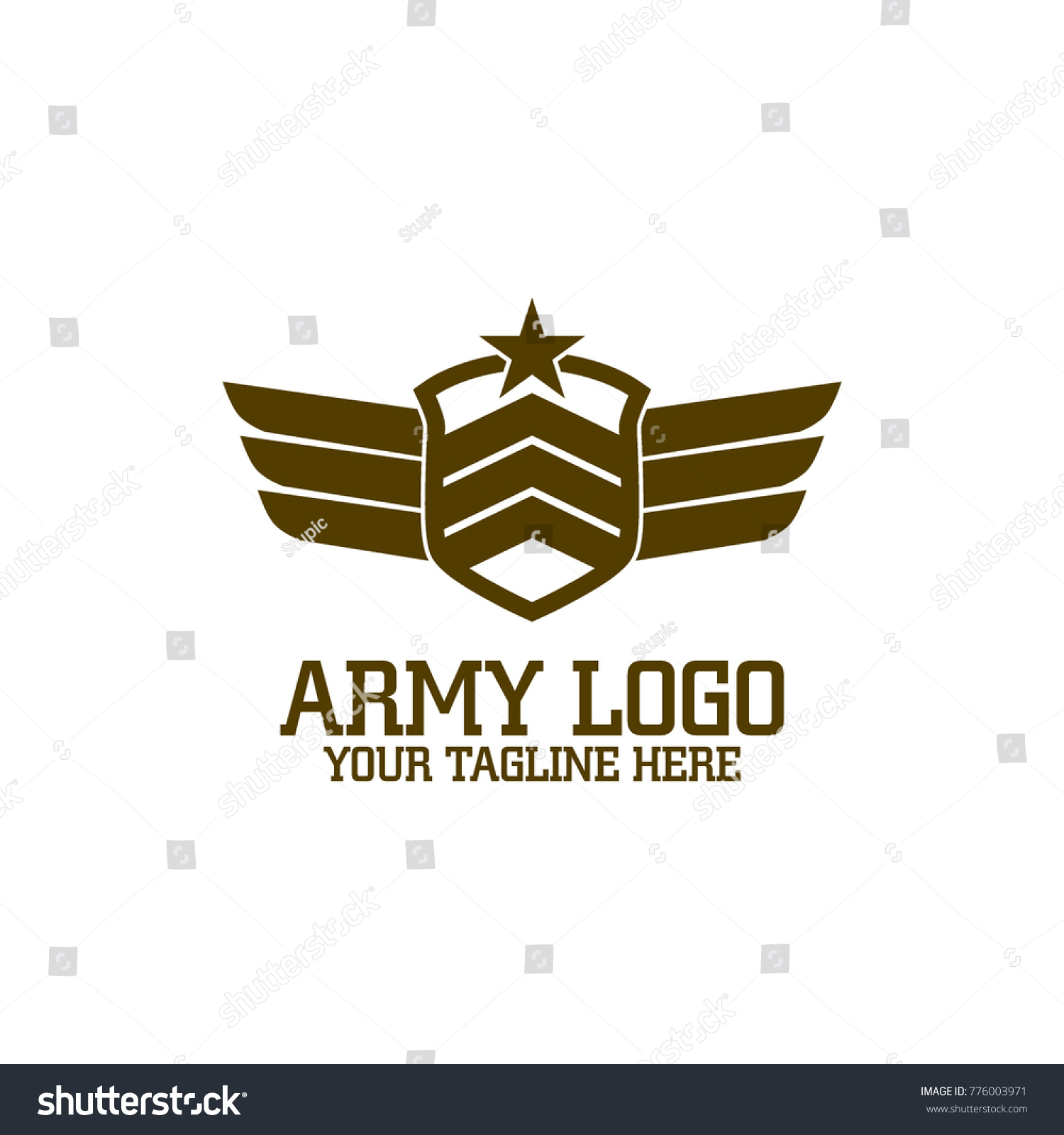 Military Army Logo Design Template Vector Stock Vector (Royalty Free ...