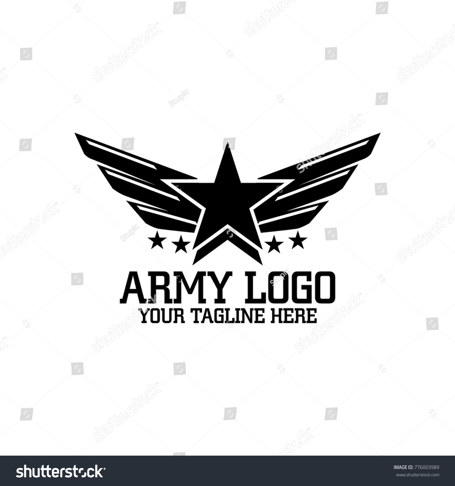 Military Army Logo Design Template Vector Stock Vector (Royalty Free ...