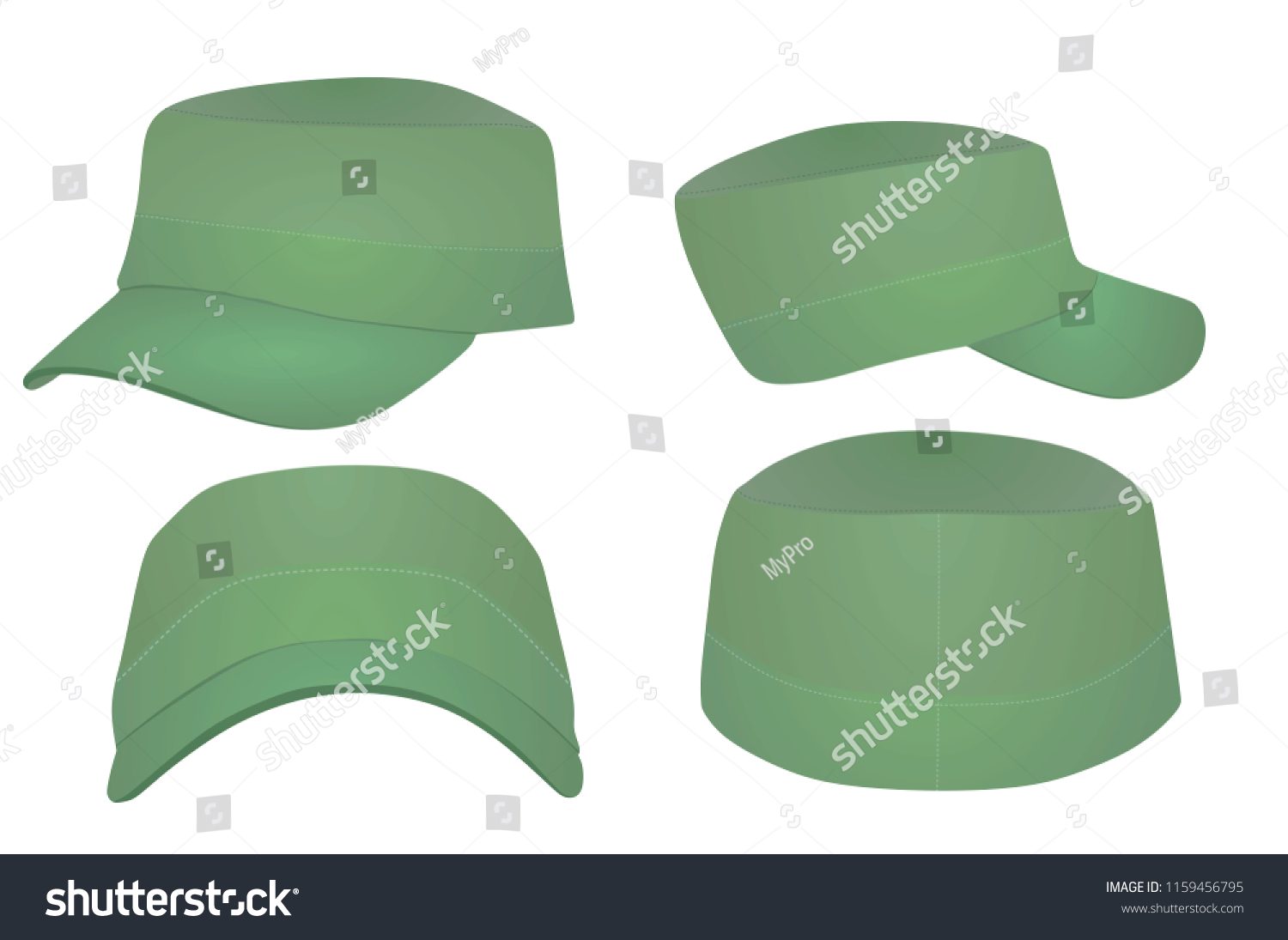 Military Cap Template Vector Illustration Stock Vector (Royalty Free ...