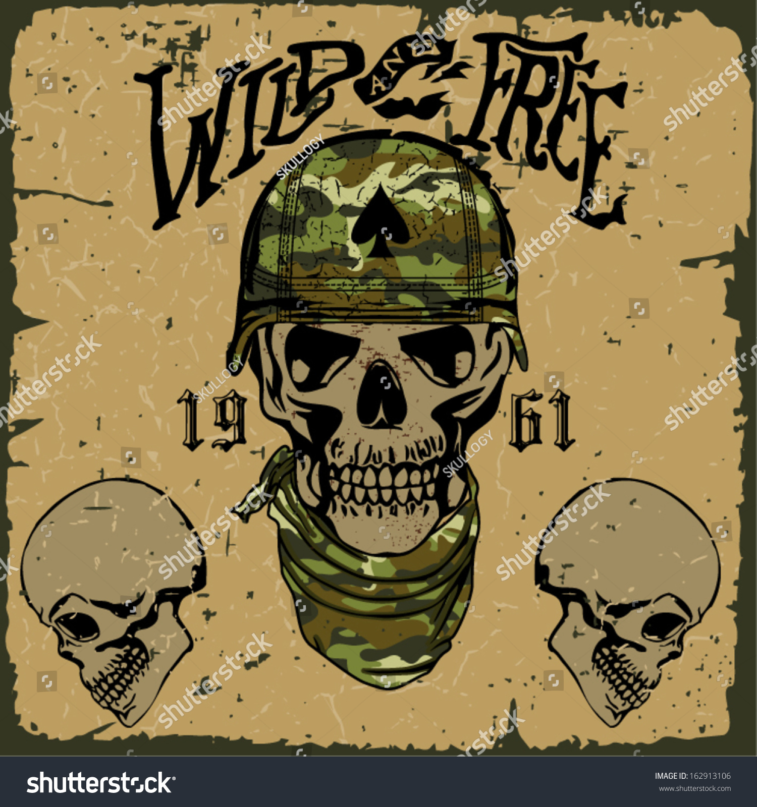 Military Skull Vector Stock Vector (Royalty Free) 162913106 | Shutterstock