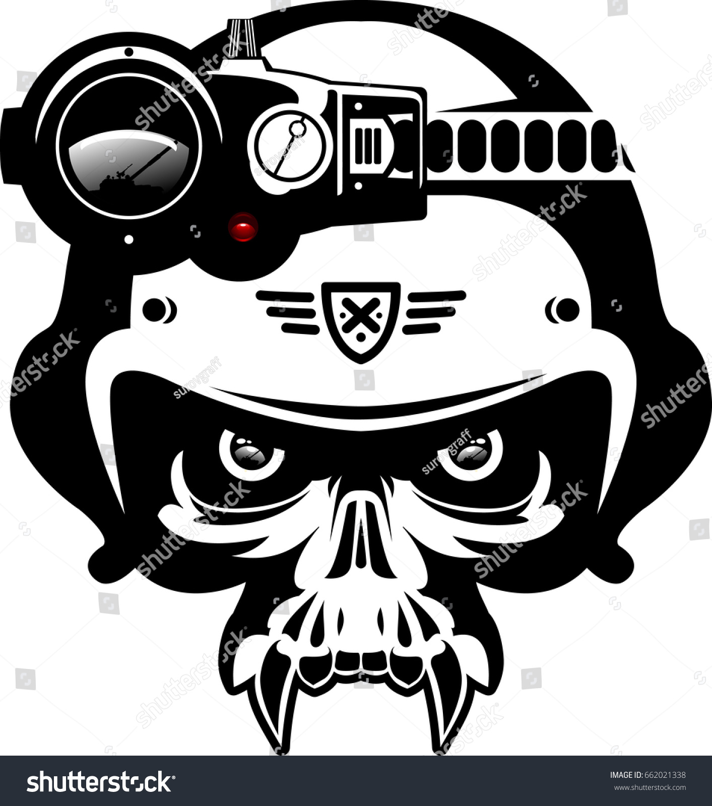 Military Skull Vector Stock Vector (Royalty Free) 662021338
