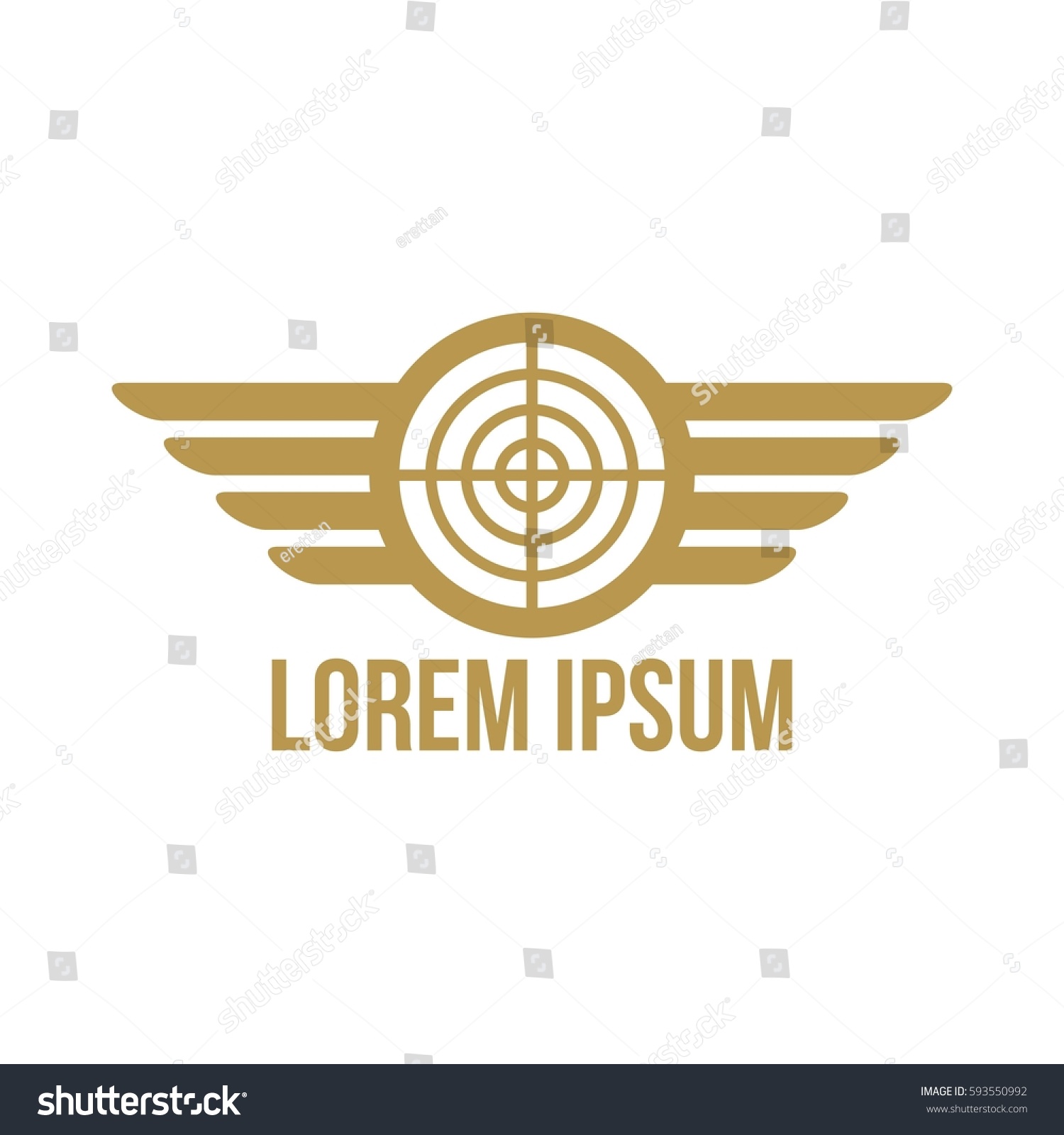 Military Theme Logo Design Stock Vector (Royalty Free) 593550992