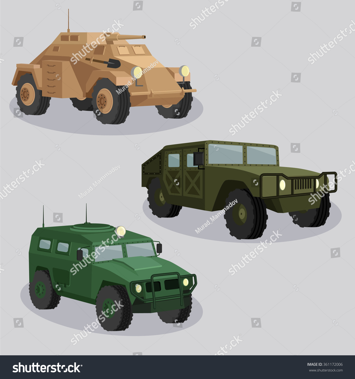 Military Transportation Vector Image Design Set Stock Vector (Royalty ...