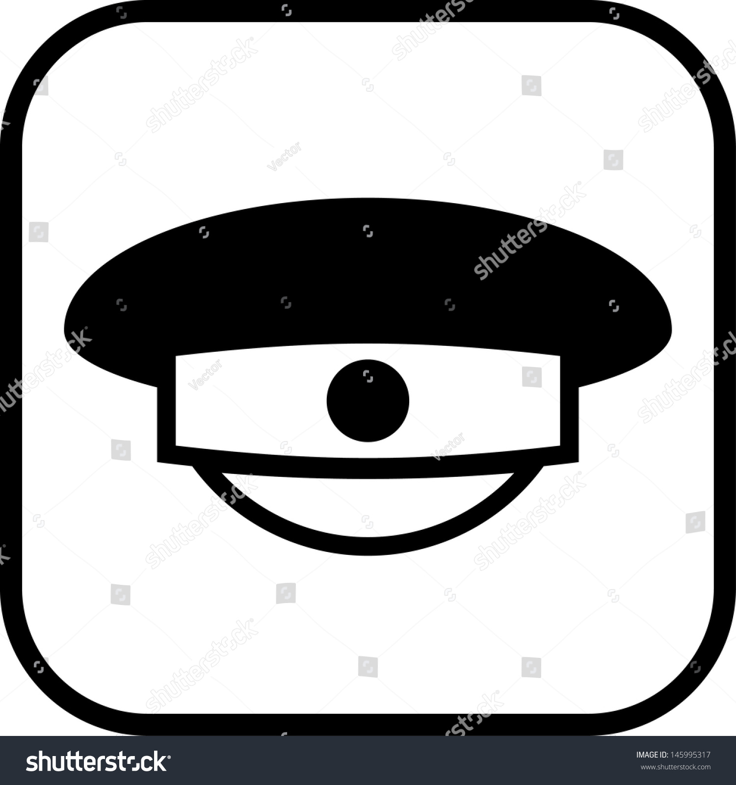 Military Uniform Cap Vector Icon Stock Vector (Royalty Free) 145995317