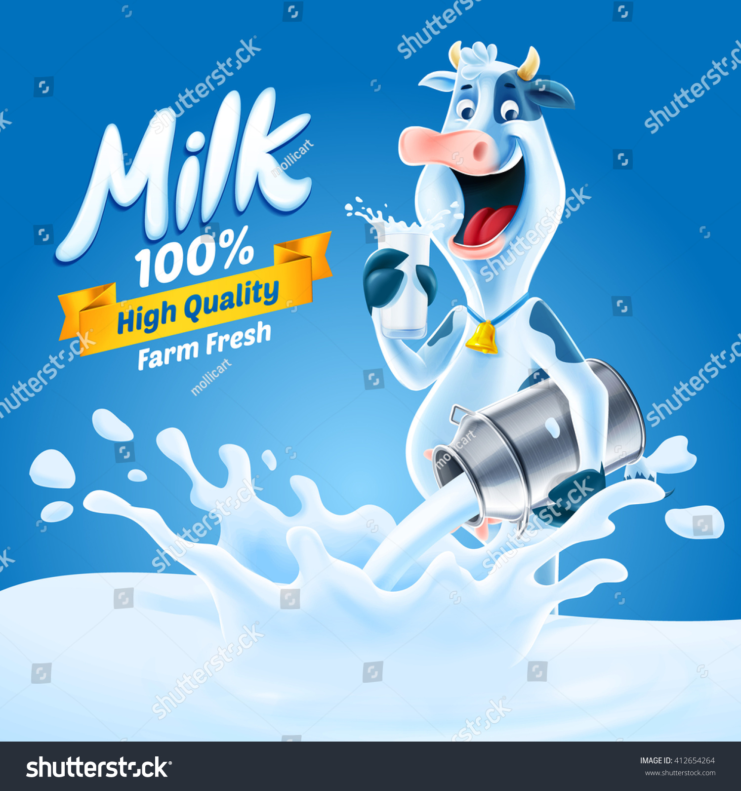 Milk Cow Container Stock Vector (Royalty Free) 412654264