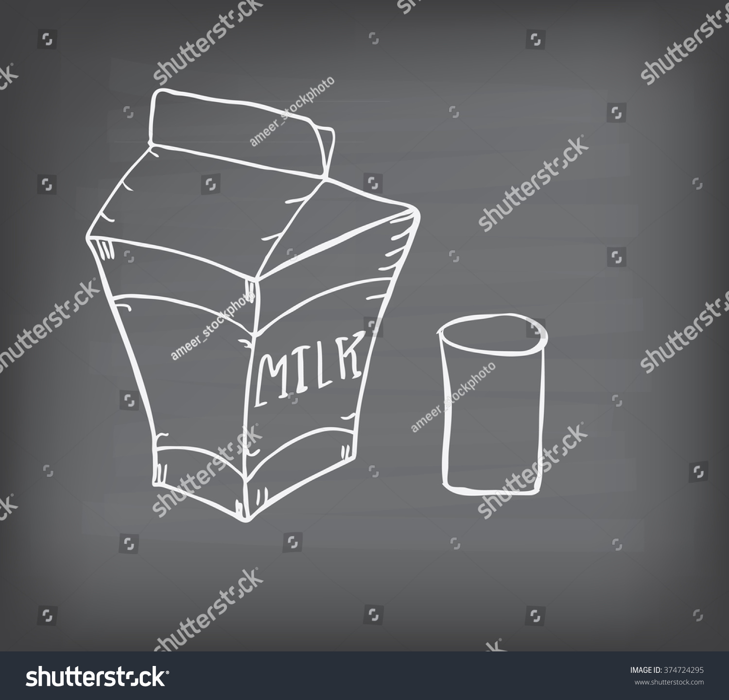 Milk Doodle Stock Vector (Royalty Free) 374724295