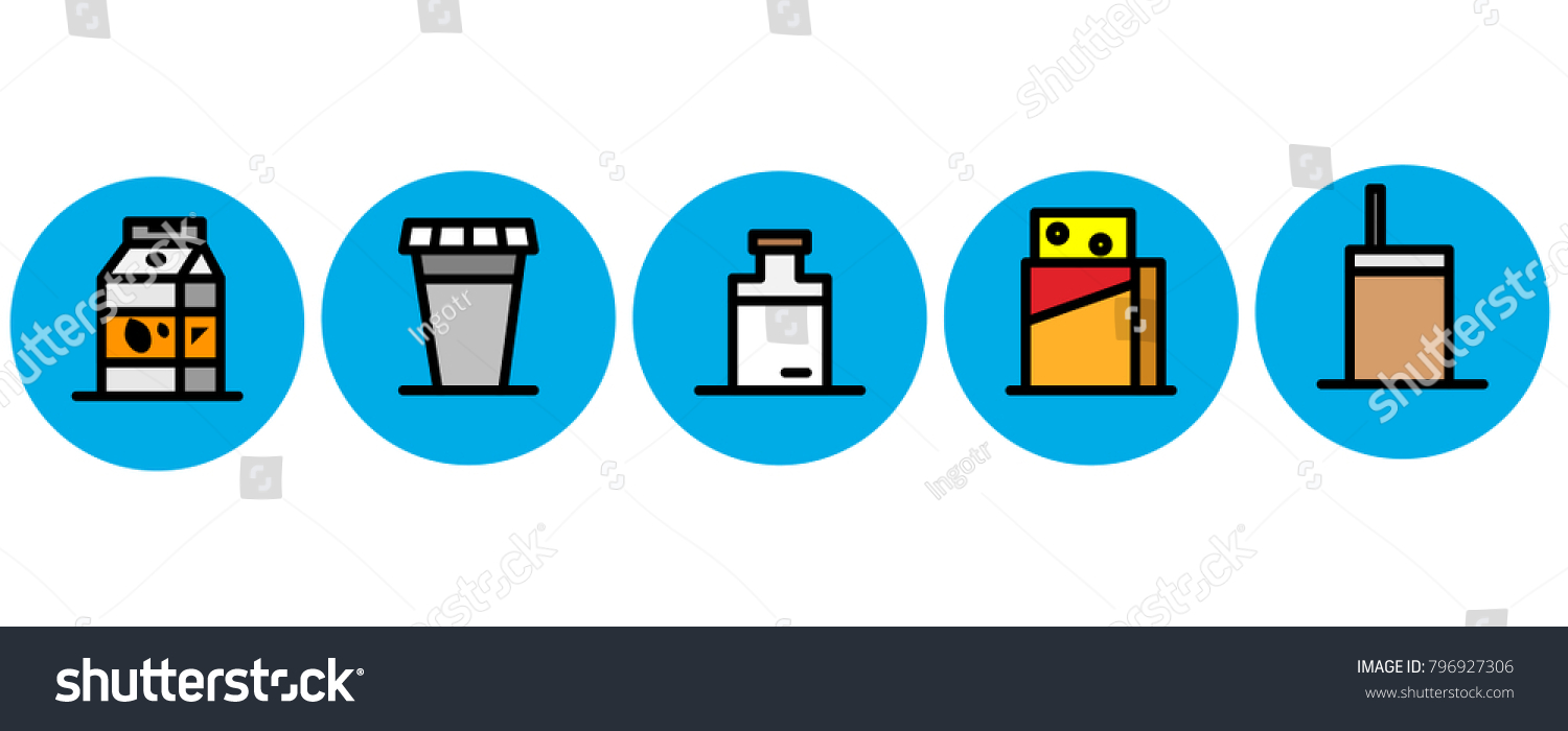Milk Food Icon Set Stock Vector (Royalty Free) 796927306 | Shutterstock