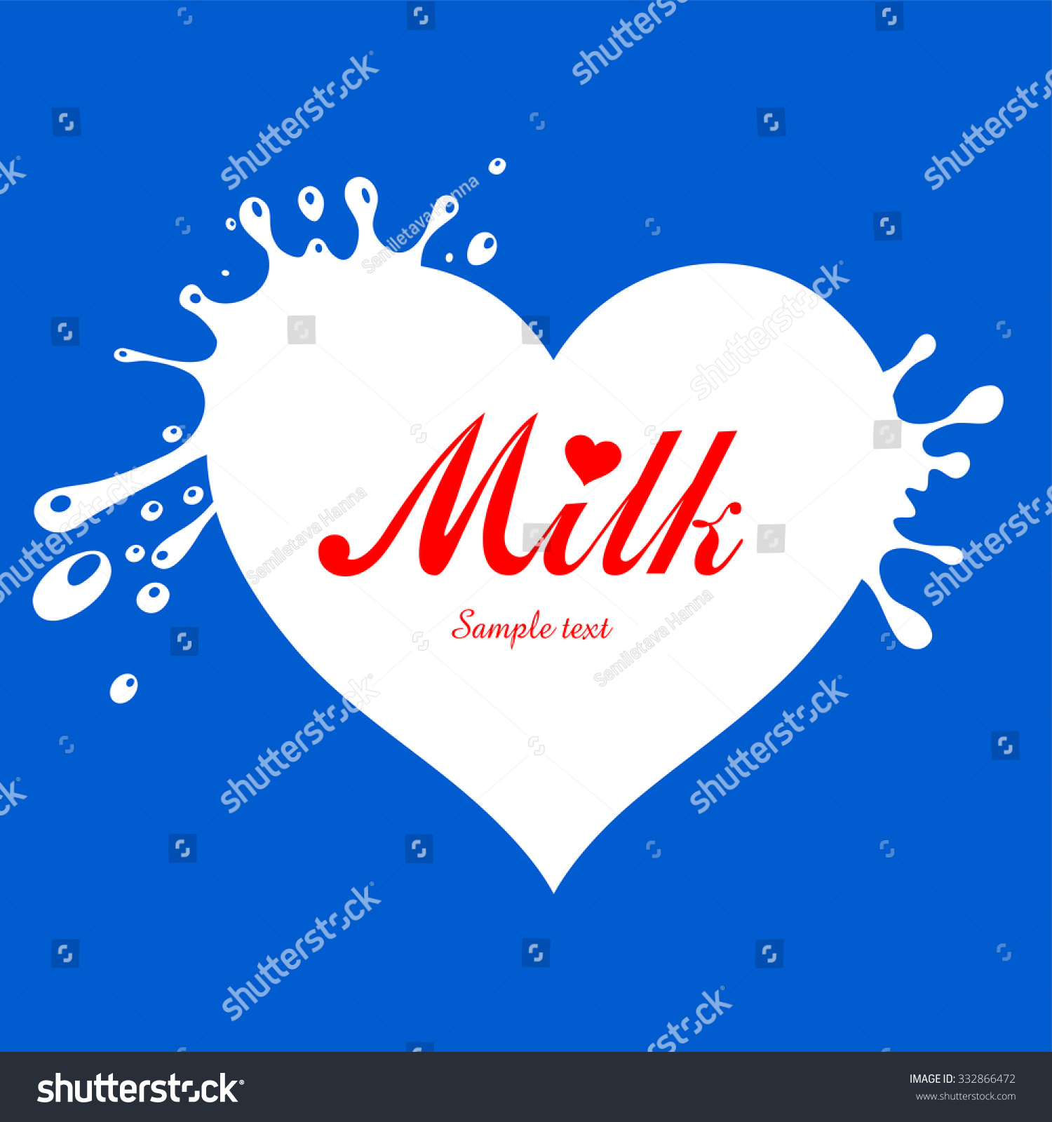 Milk Heart Vector Illustration Stock Vector (Royalty Free) 332866472