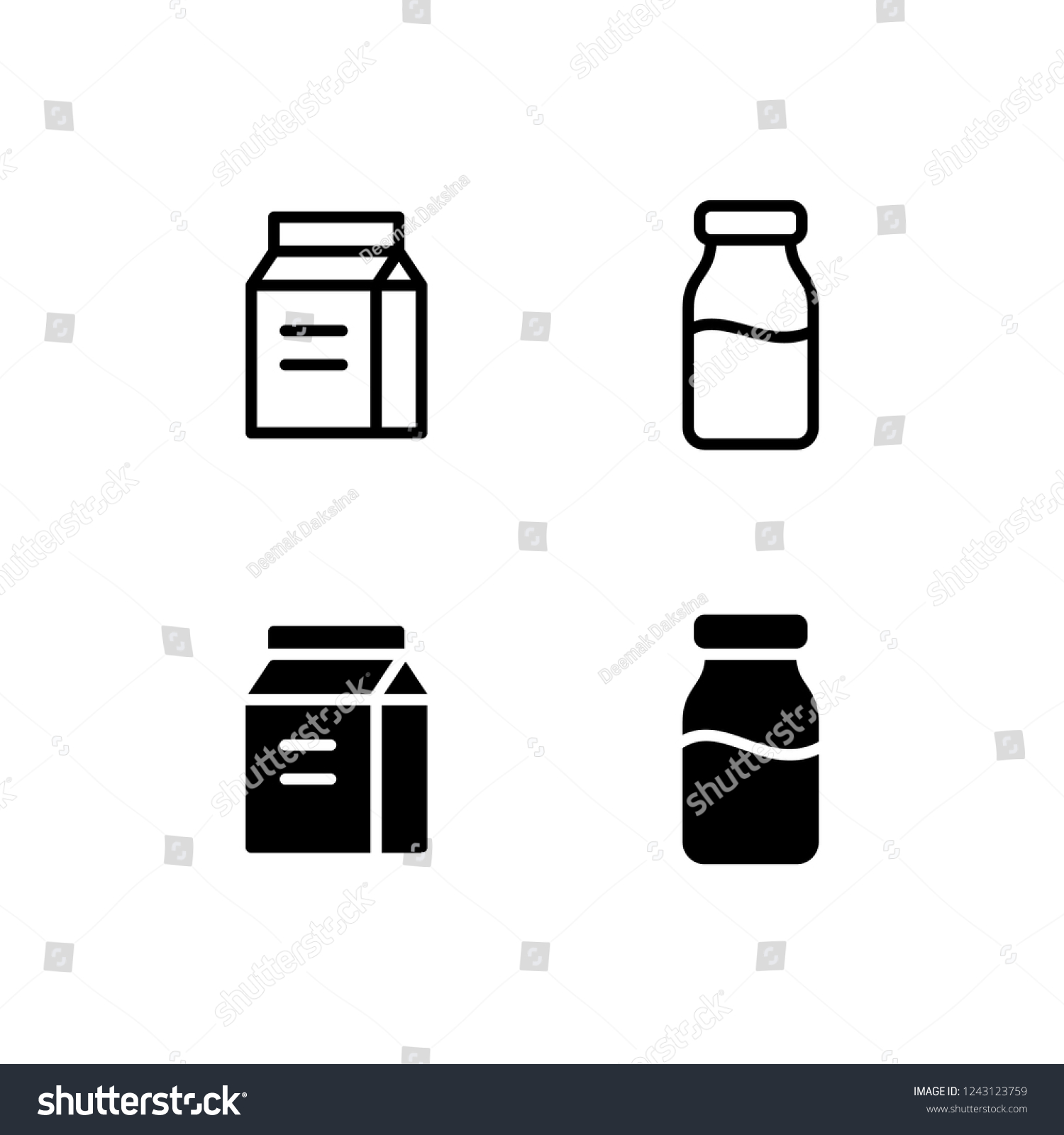 Milk Icon Logo Vector Symbol Stock Vector (Royalty Free) 1243123759 ...