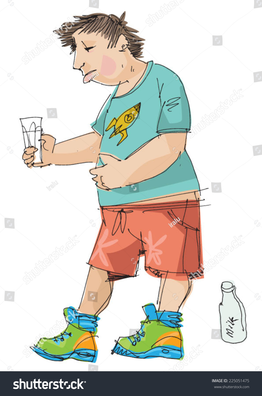 Milk Intolerance Cartoon Stock Vector (Royalty Free) 225051475