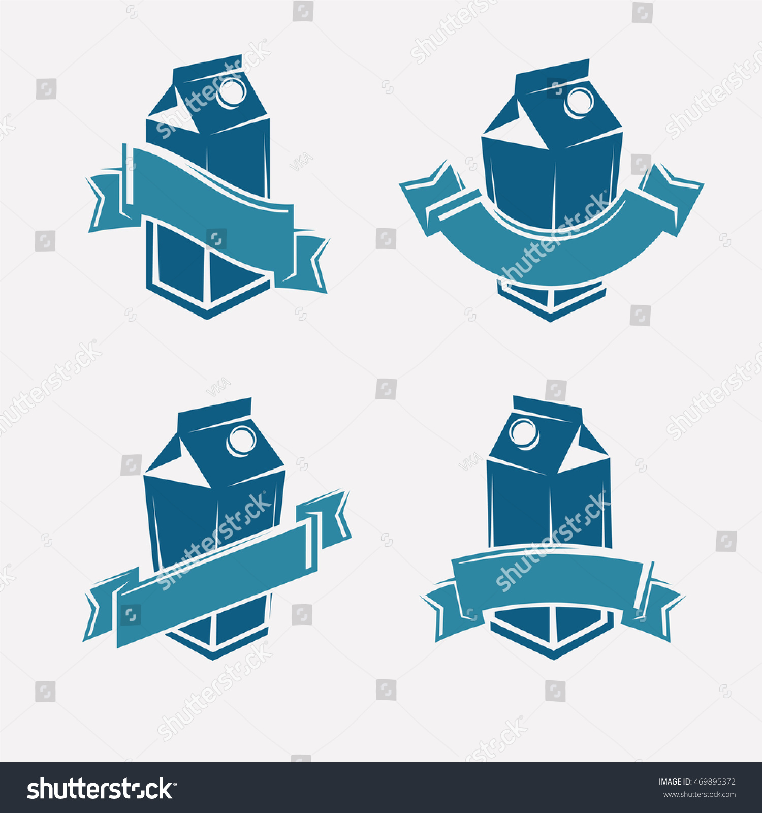 Milk Labels Icons Set Vector Stock Vector (Royalty Free) 469895372