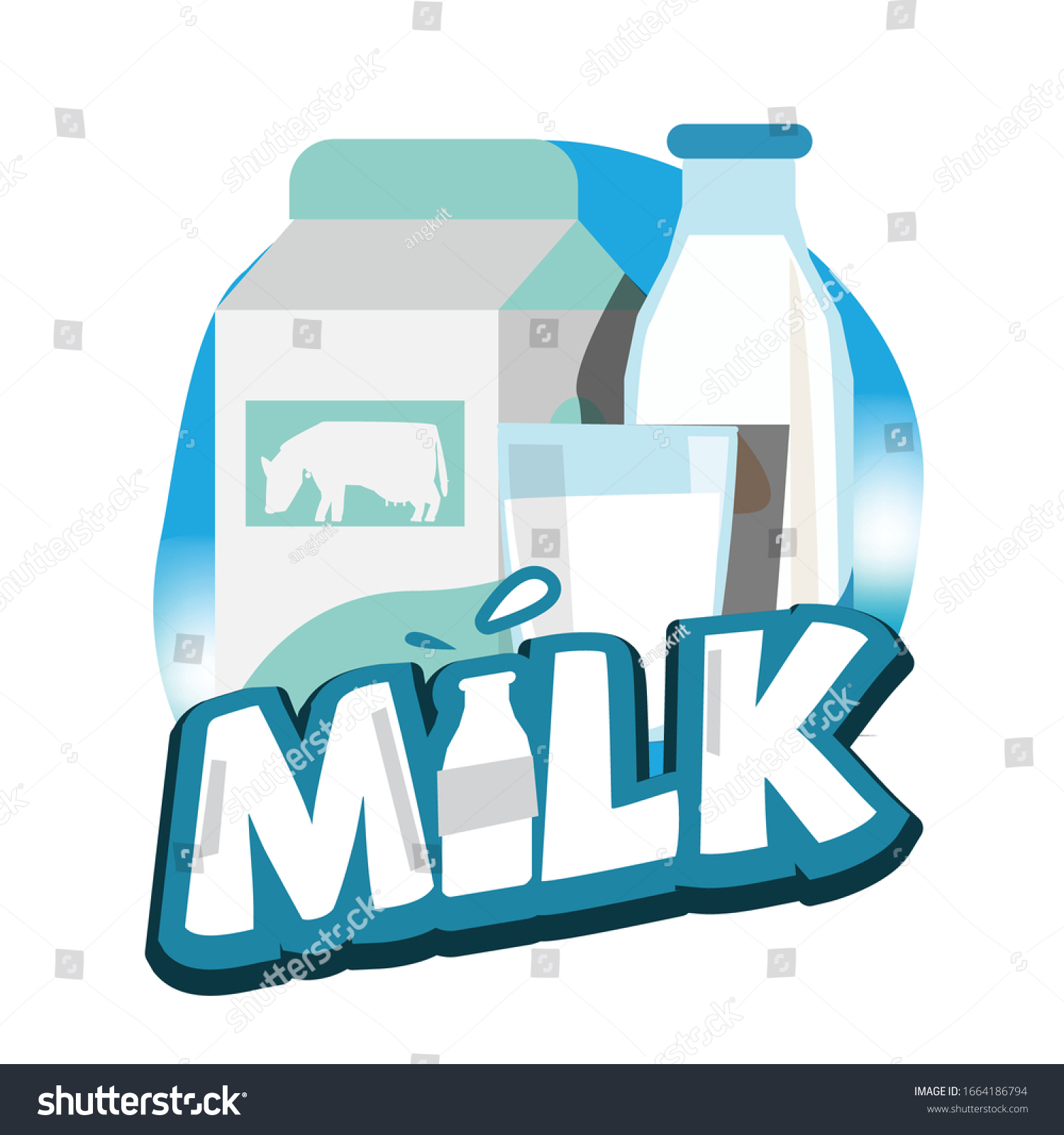 Milk Logo Logotype Vector Stock Vector (Royalty Free) 1664186794
