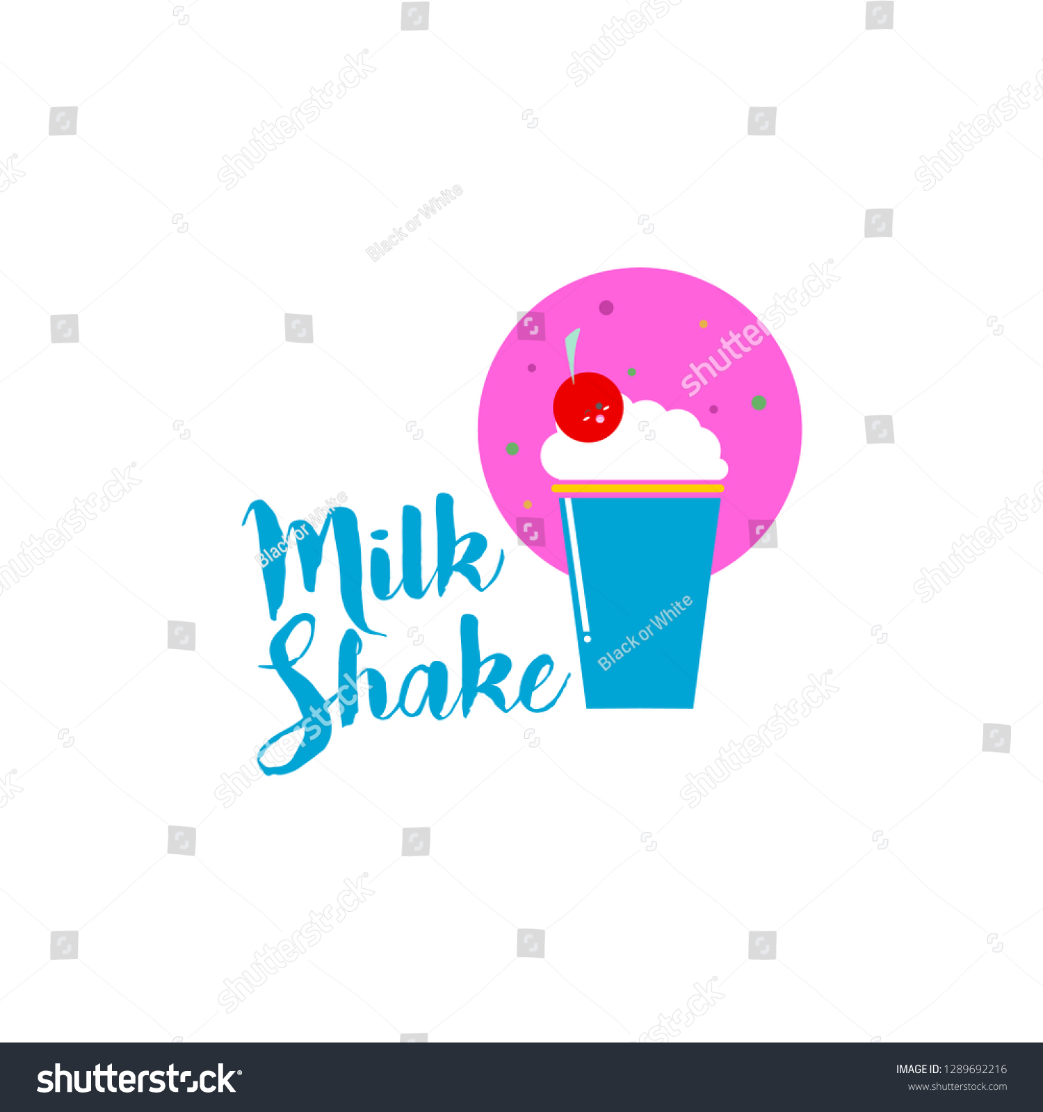 Milk Shake Logo Design Stock Vector (Royalty Free) 1289692216