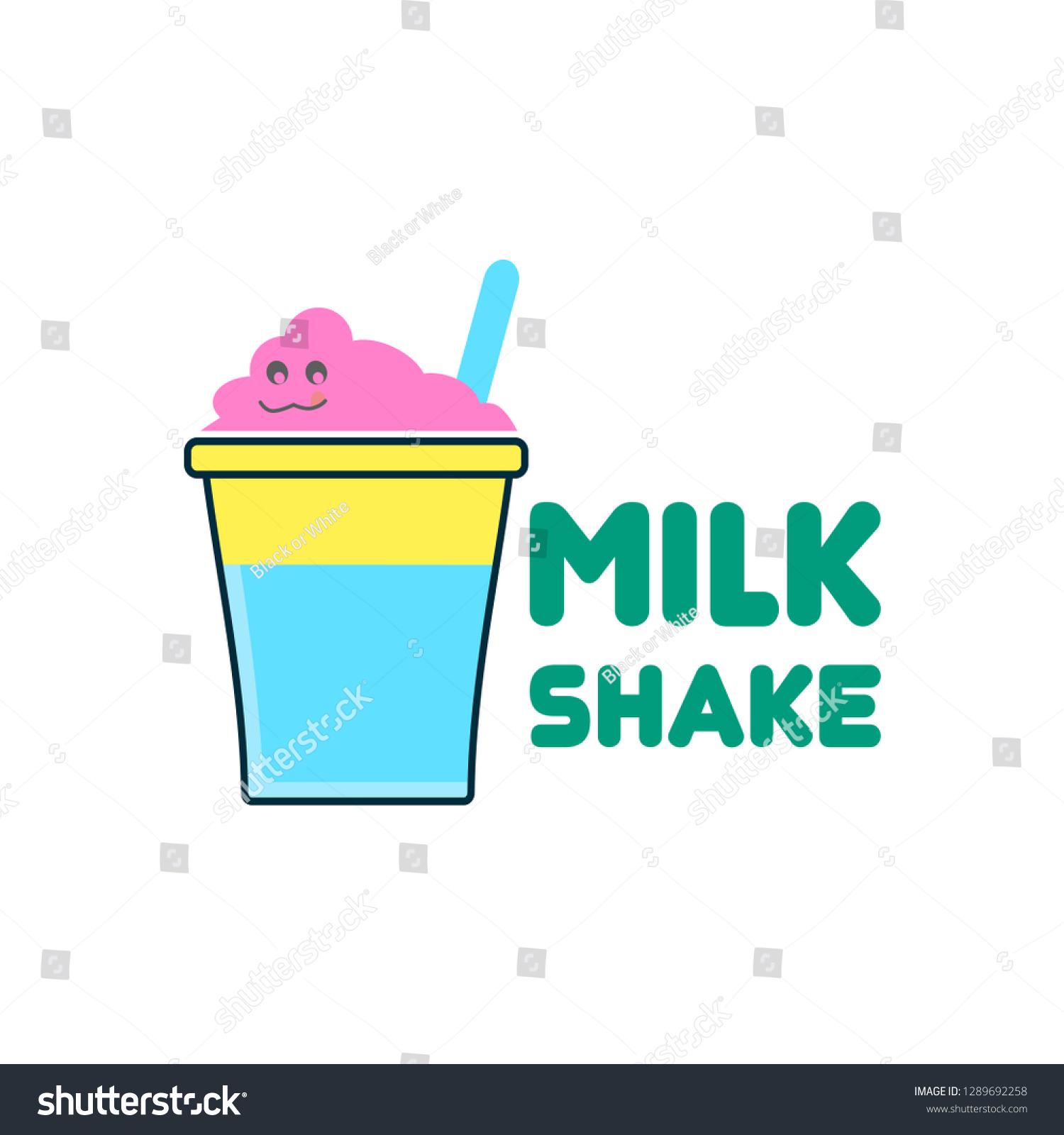 Milk Shake Logo Design Stock Vector (Royalty Free) 1289692258