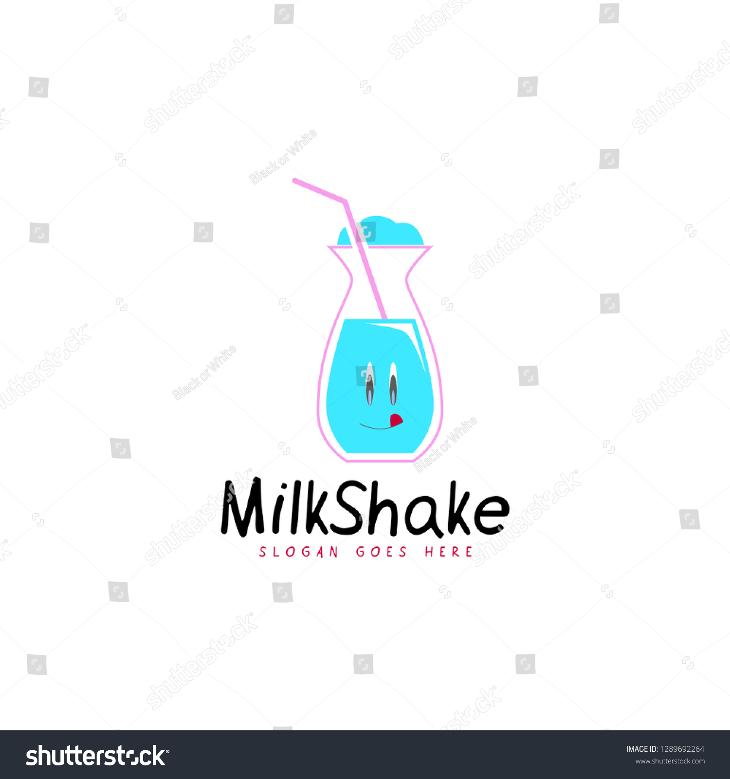Milk Shake Logo Design Stock Vector (Royalty Free) 1289692264 ...